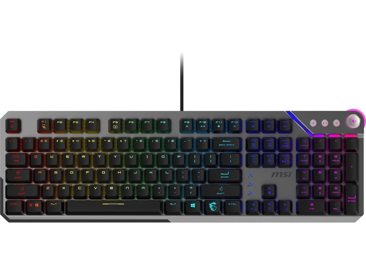 MSI Strike 600 RGB Mechanical Gaming Keyboard - Silent Switches ...