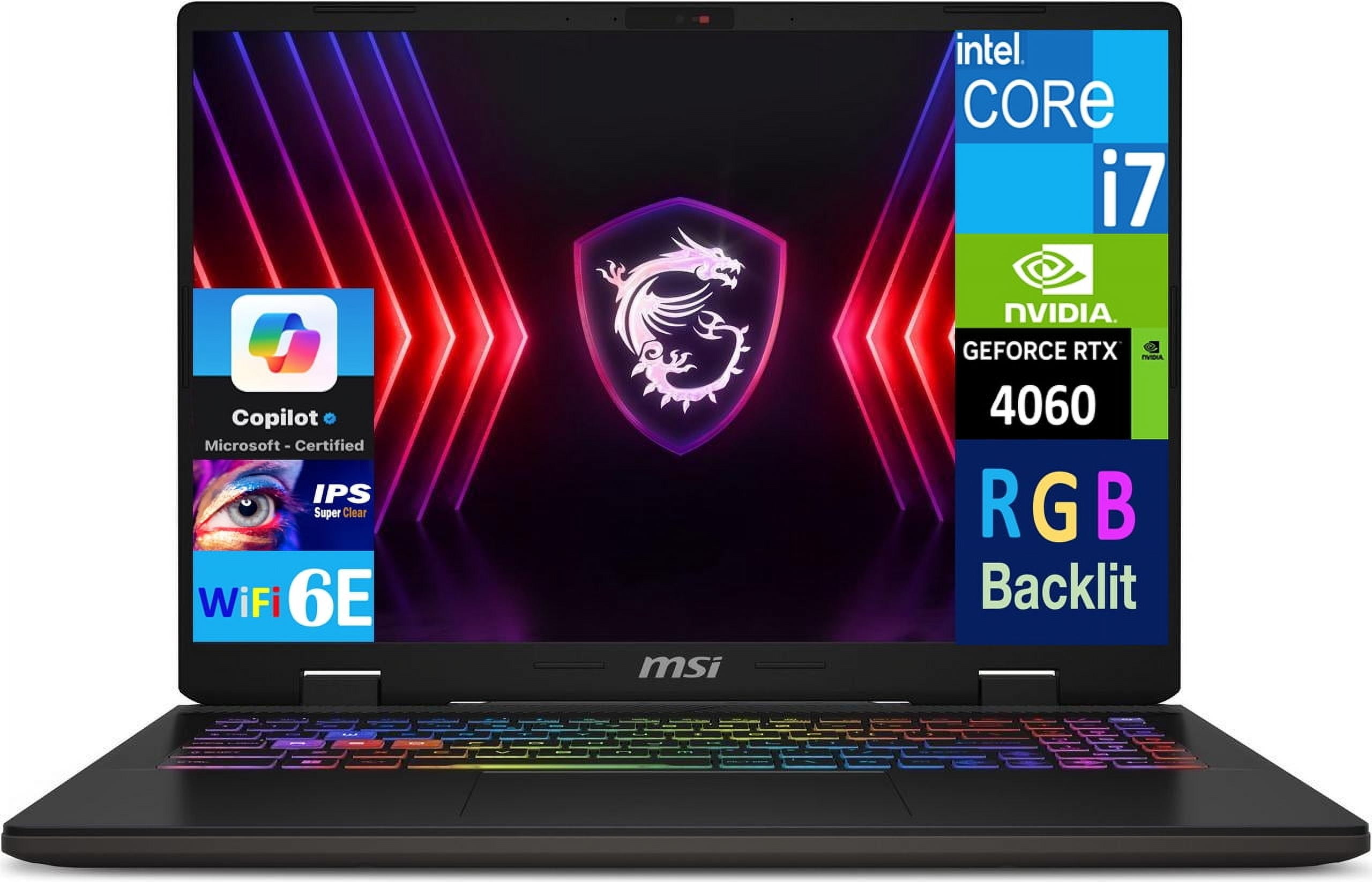 MSI Sword 16 HX Gaming Laptop 16.0in 144Hz IPS WUXGA Display (Intel i7-14650HX, GeForce RTX 4060 ...