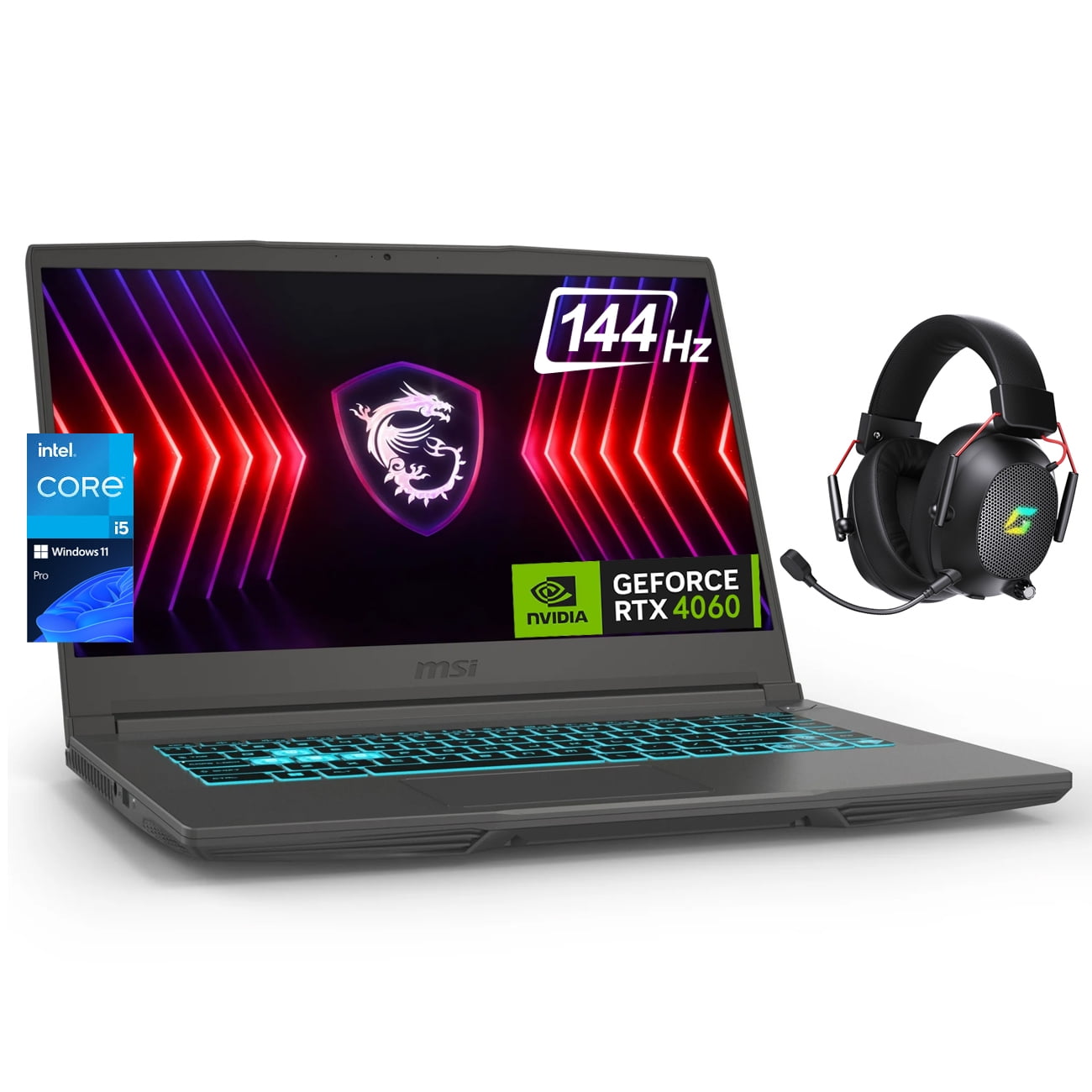 MSI Thin 4060 Gaming Laptop, 15.6" FHD 144Hz, Intel Core i5-13420H, NVIDIA GeForce RTX 4060 ...