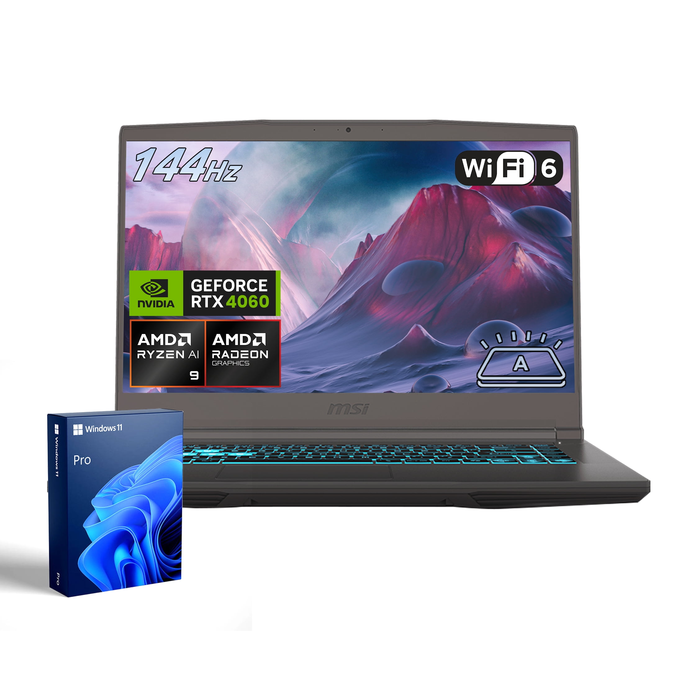 MSI Ultra Thin Pro A15 144Hz VR-Ready AI Gaming Laptop, Ryzen 9 8945HS, RTX 4060, 64GB RAM, 4TB ...