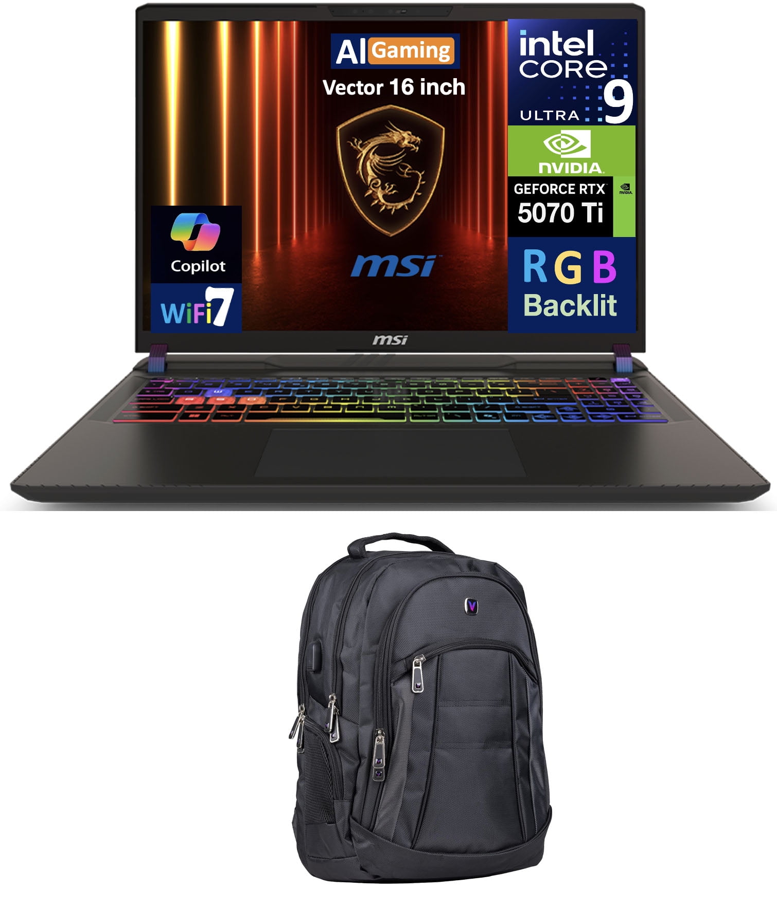 MSI Vector AI Gaming Laptop 16.0in 240Hz WQXGA Display (Intel Ultra 9 ...