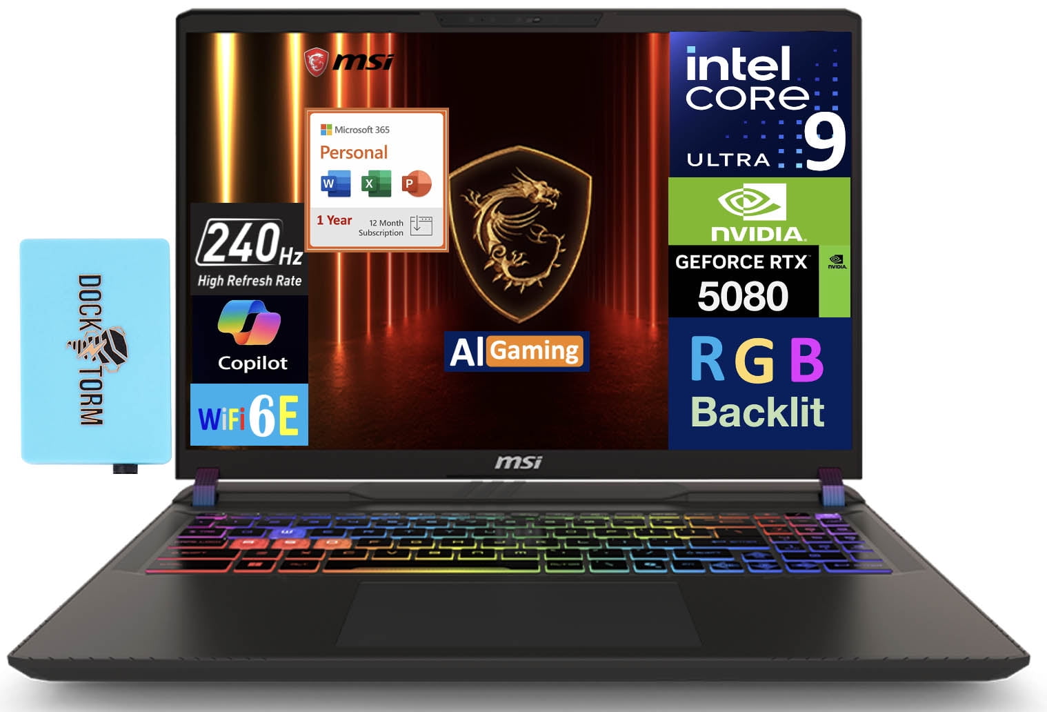 MSI Vector AI Gaming Laptop 16.0in 240Hz WQXGA Display (Intel Ultra 9 ...