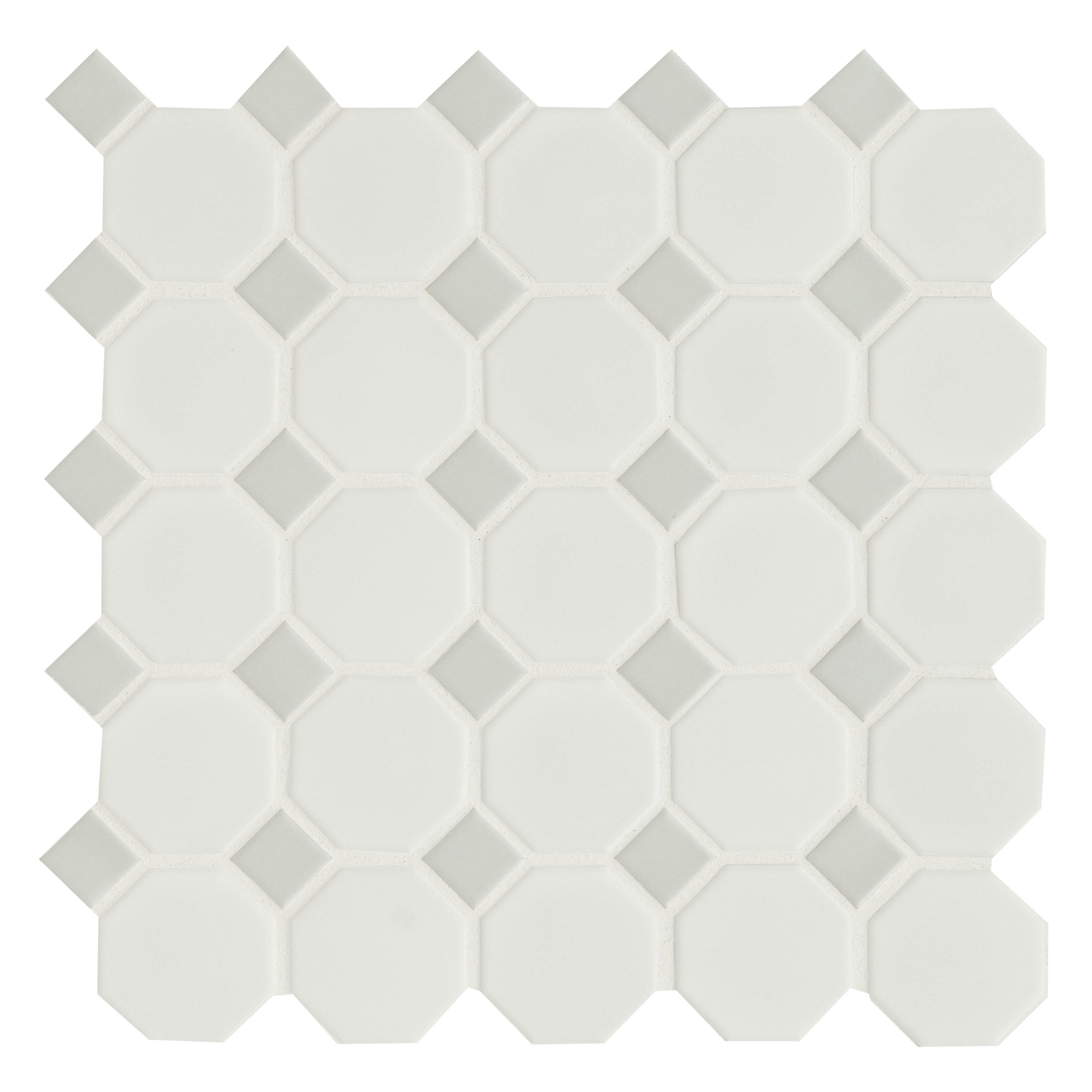 MSI White And Gray Octagon Sample Porcelain Matte Mosaic Tile - Walmart.com