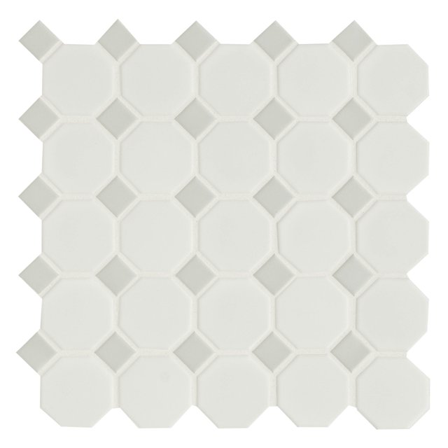 MSI White And Gray Octagon Sample Porcelain Matte Mosaic Tile - Walmart.com