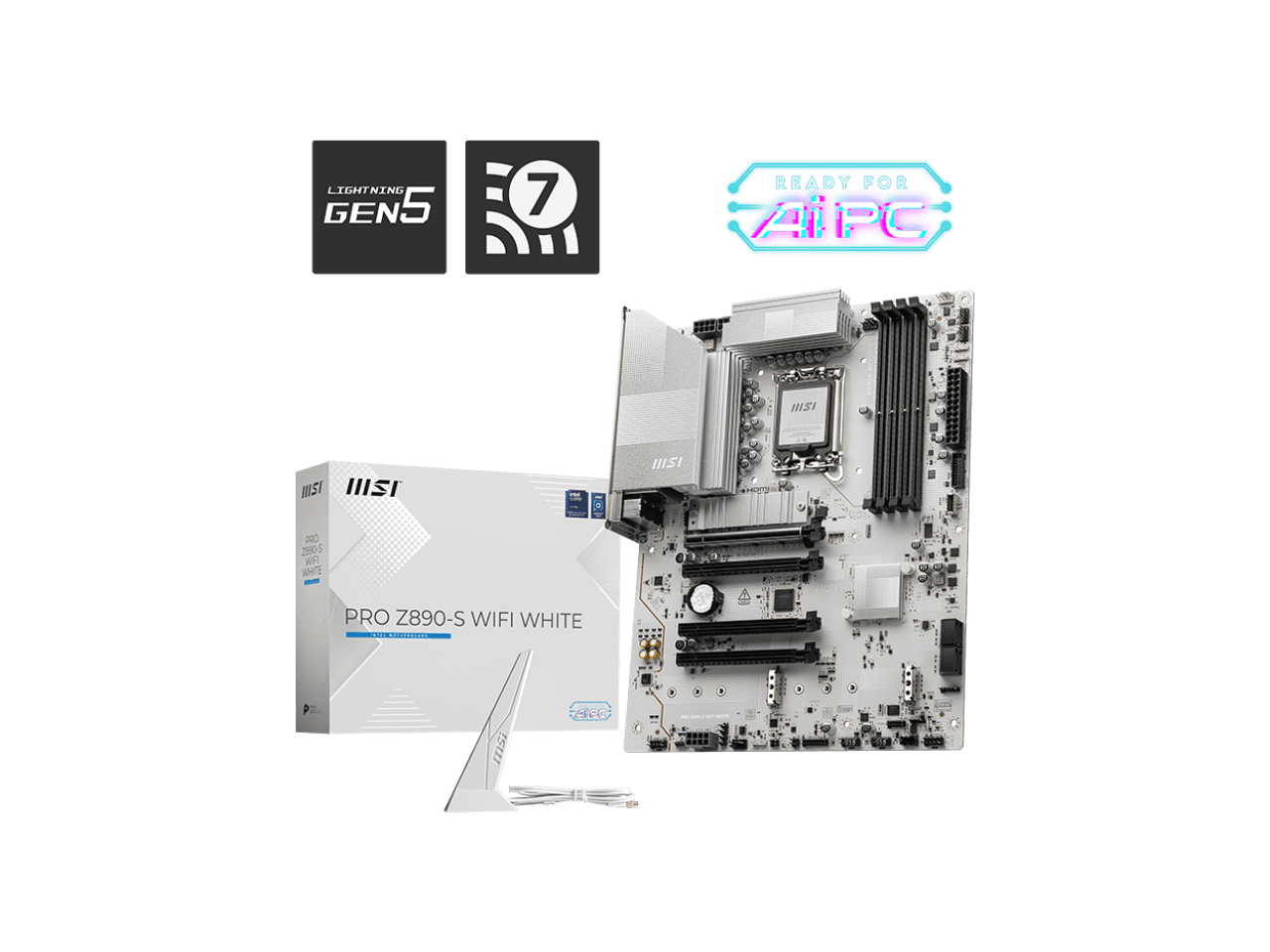 MSI Z890-S WIFI WHITE Gaming Desktop Motherboard, Intel Z890 Chipset ...