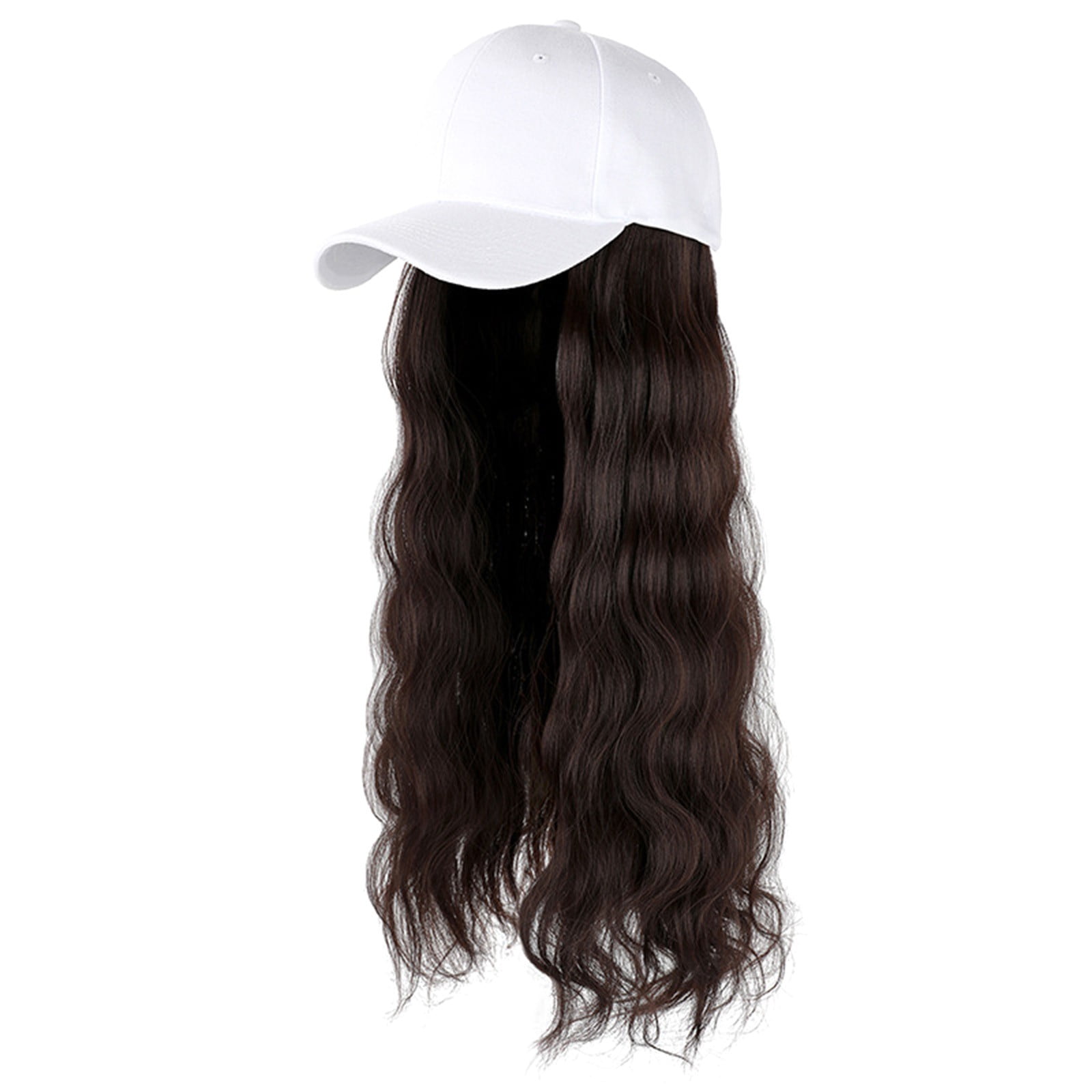 MSJUHEG Baseball Cap Trucker Hat Wig Cap Baseball Cap Hair Wave Curly ...