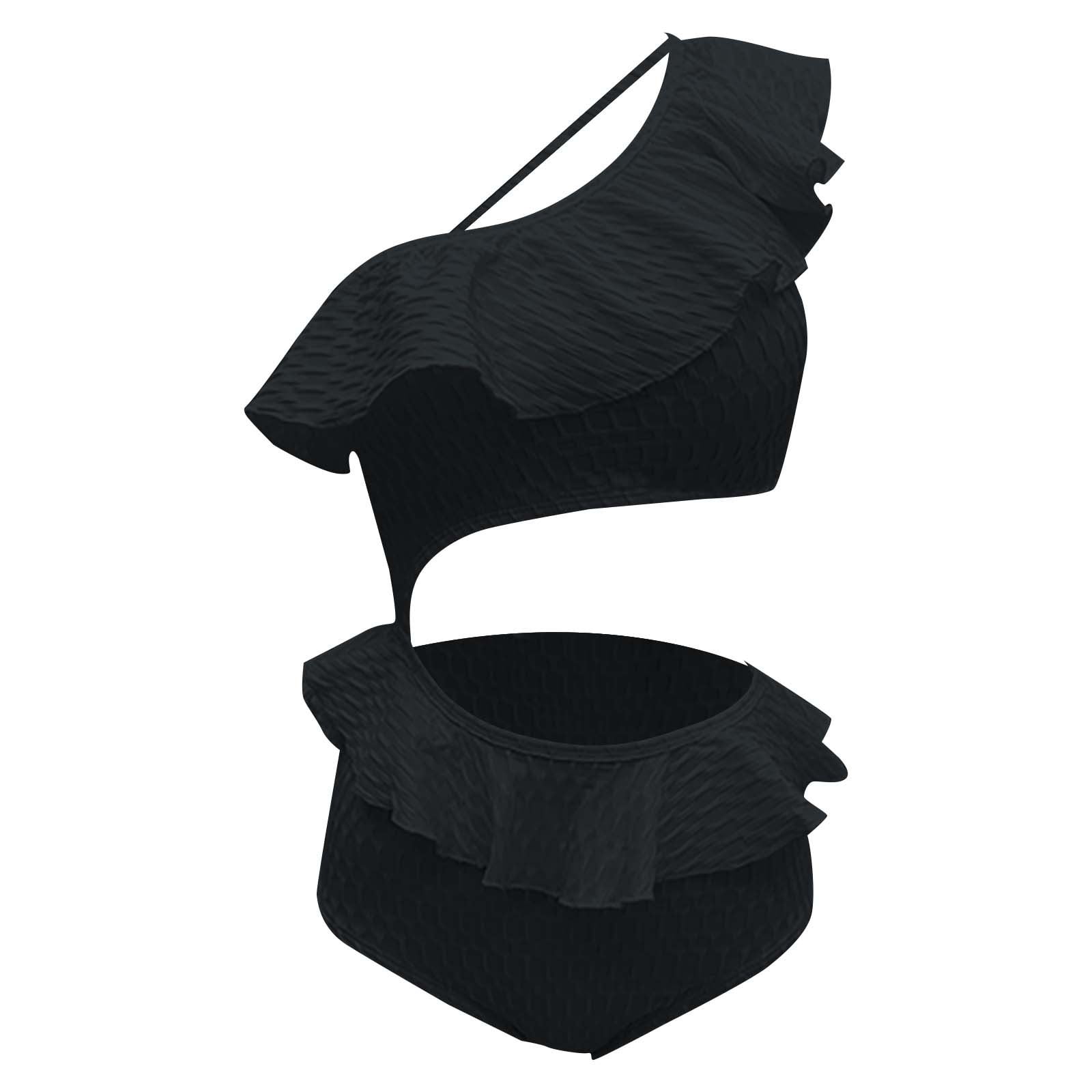 MSJUHEG Bathing Suits,Ruffle Swimsuits for Women,2 Piece Bikini Set,Tie ...