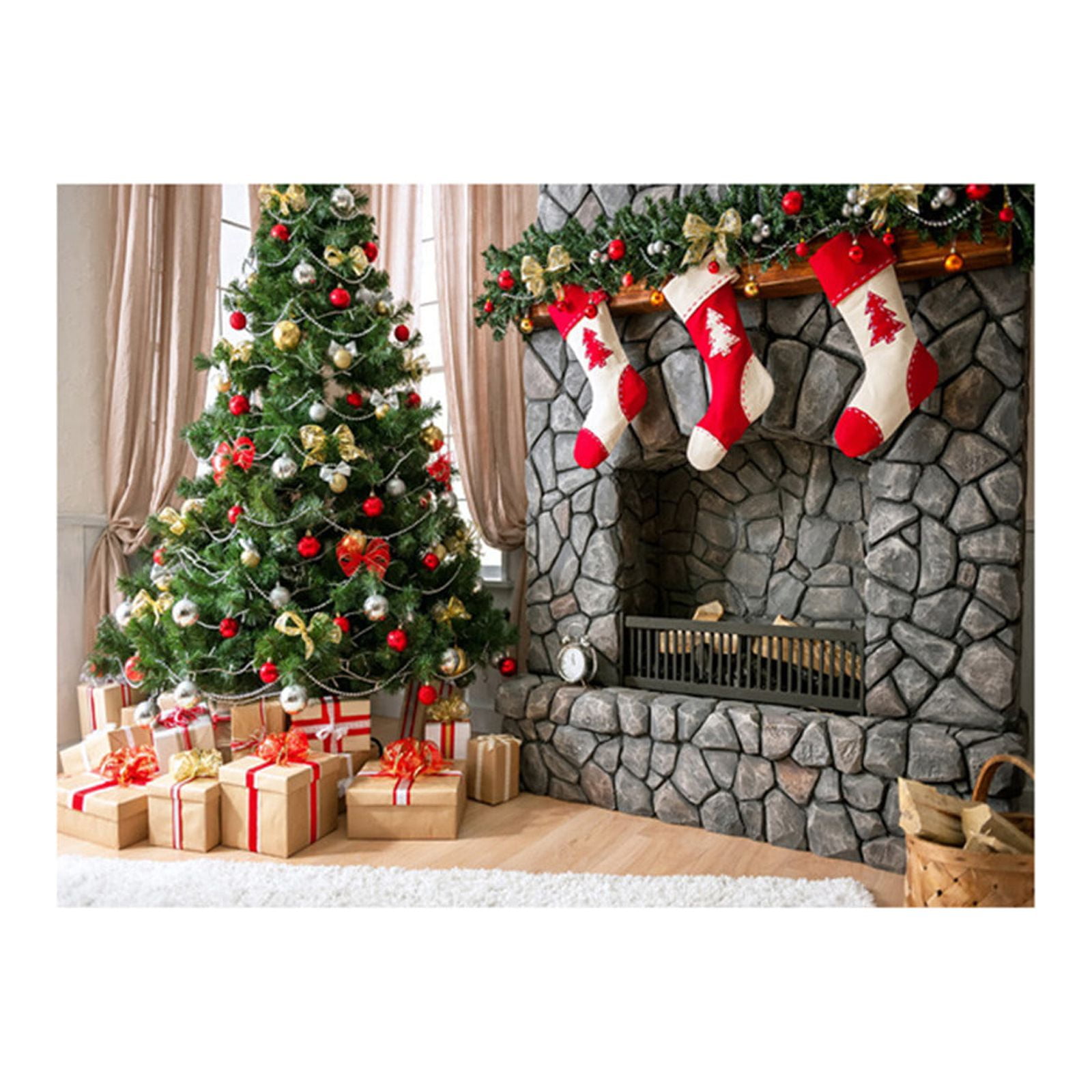 MSJUHEG Christmas Decorations Wall Decor Christmas Backdrops Vinyl ...