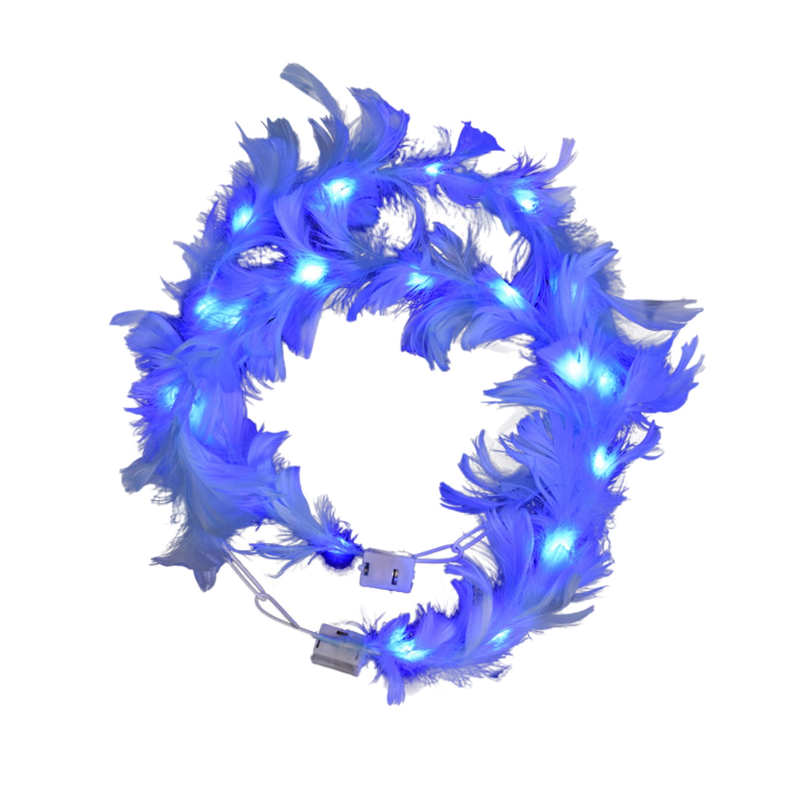 MSJUHEG Fall Wreath Flowers Luminous Feather Headdress Garland Led ...