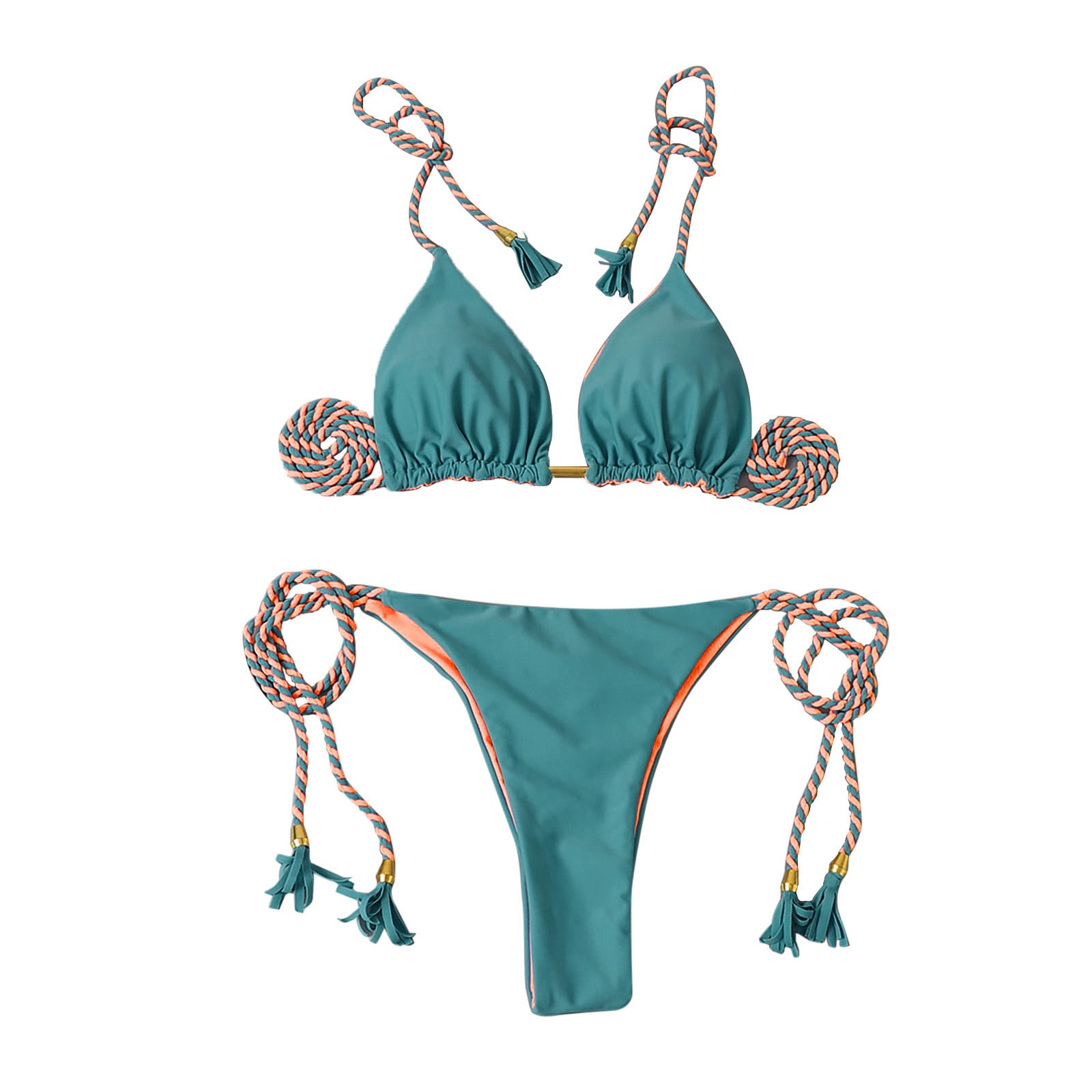 MSJUHEG High Cut Swimsuit,Bikini Tops Full Coverage Bottoms,Bikinis Set ...