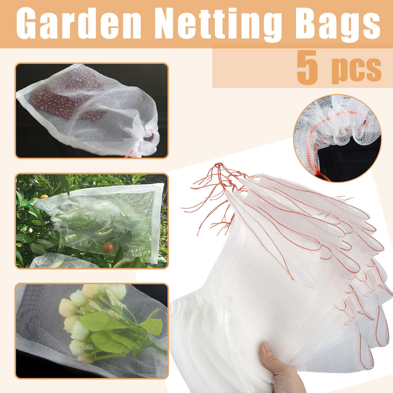 MSJUHEG Insect Traps Fly Traps 5Pcs Plant Garden Netting Bag Mosquito ...