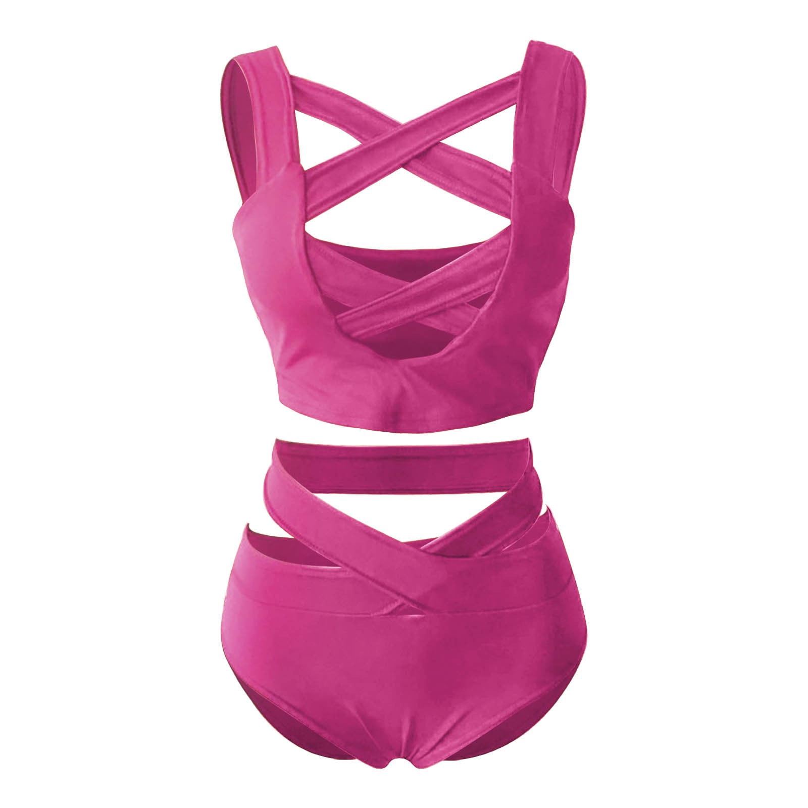 MSJUHEG Knot Front,Mid Rise Bikini Sets for Women,High Cut Swimsuit,2 ...