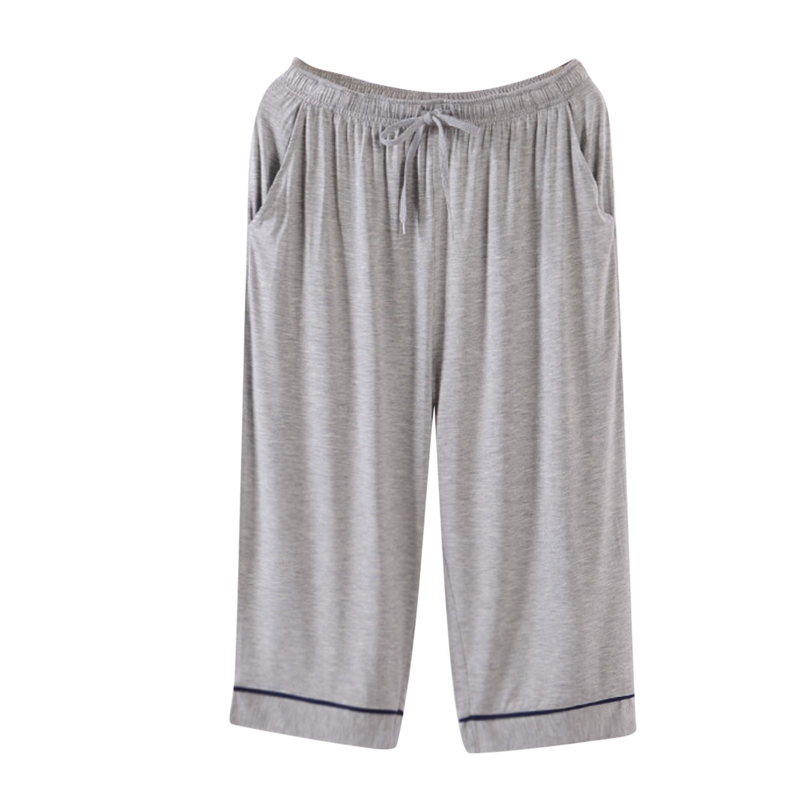 MSJUHEG Mens Pajama Pants Pajama Pants Men Mens Capris Over The Knee ...