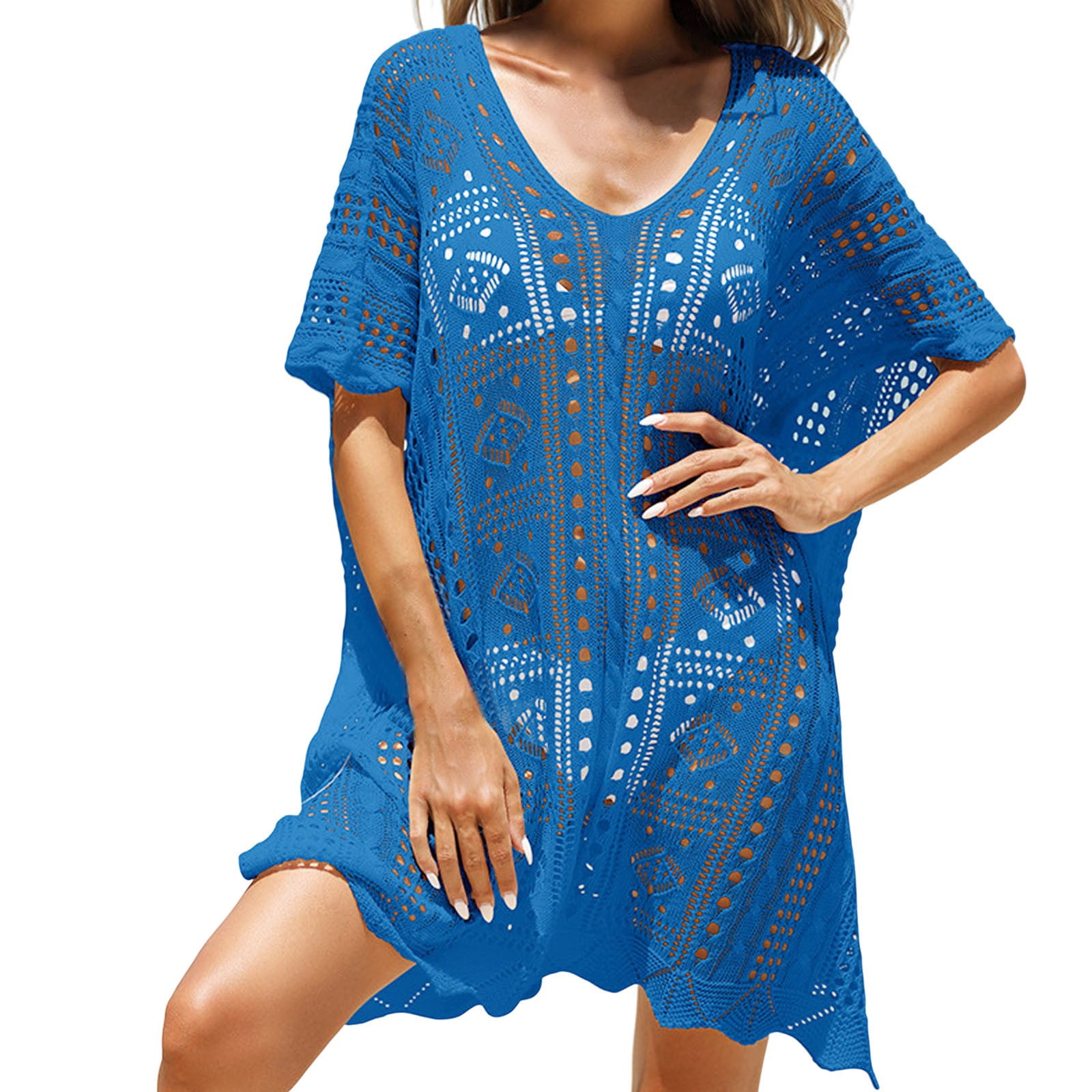 MSJUHEG Mesh Bathing Suit,Bikini Cover Up,Hollow Out Dress 2025,Crochet ...