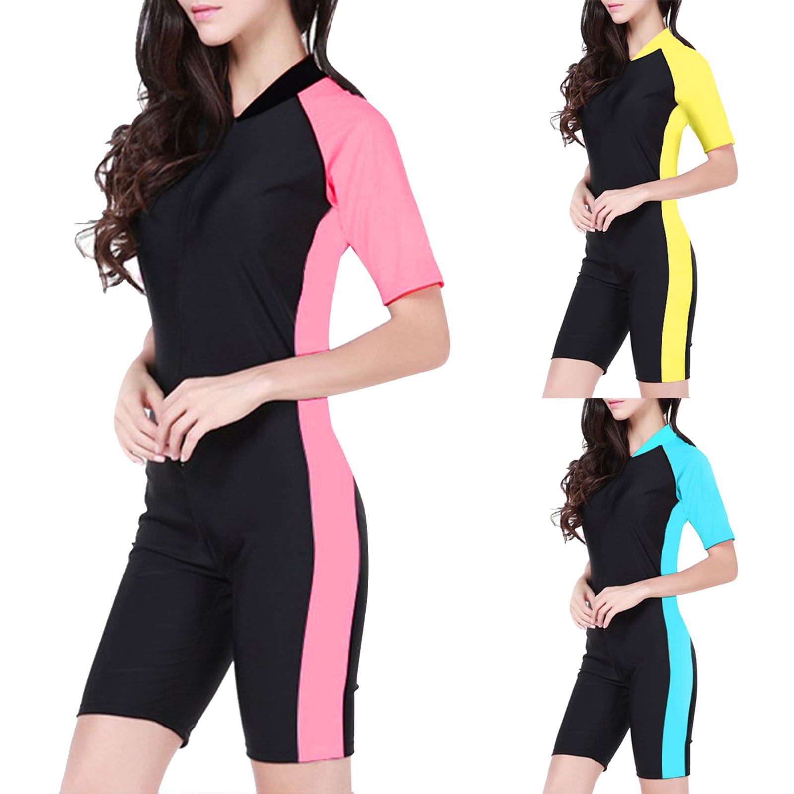 MSJUHEG One Piece Swimsuit Women,Short Sleeve Swimsuit Women,Scuba ...