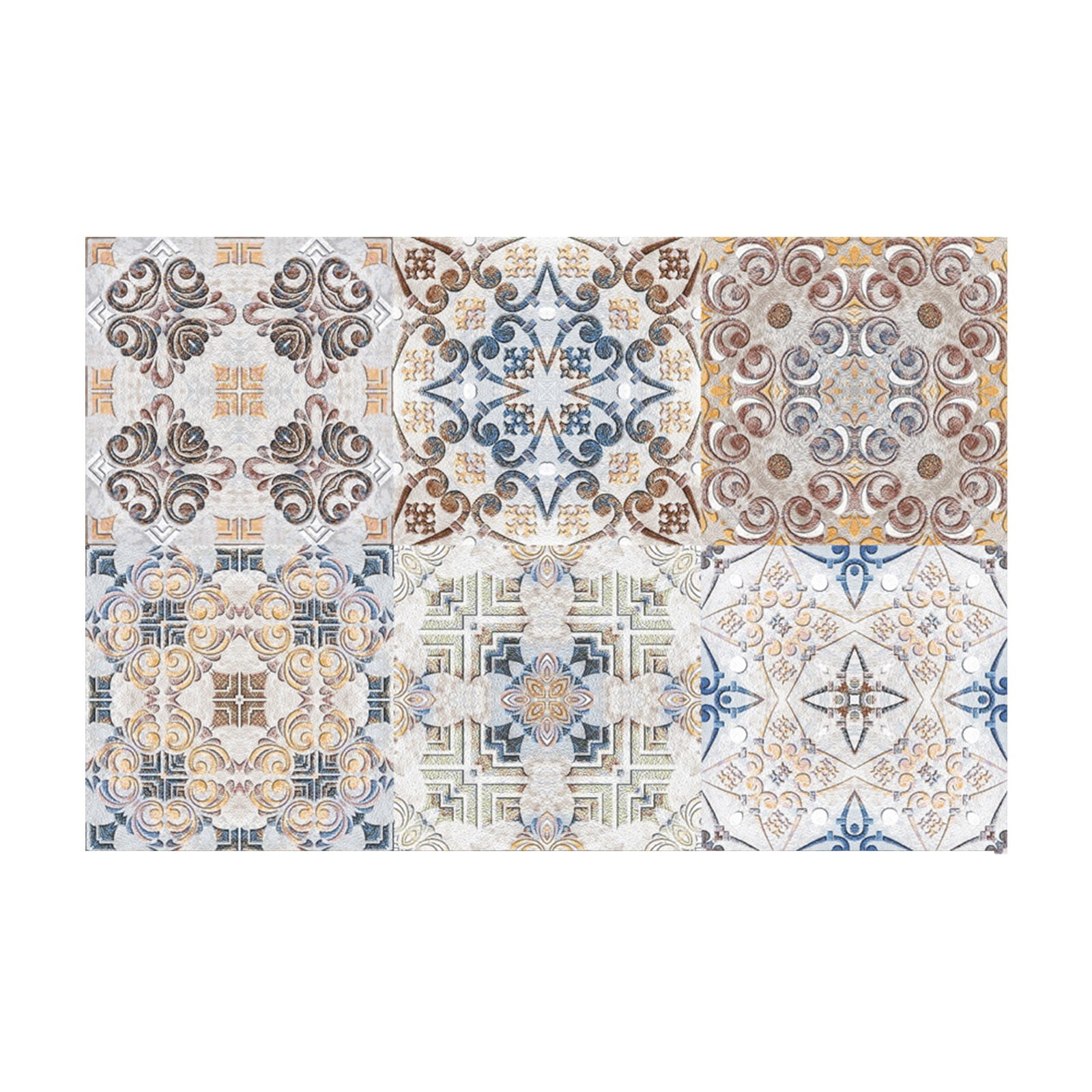 MSJUHEG Peel And Stick Floor Tile Wall Art 6Pc Peel And Stick Ceramic ...