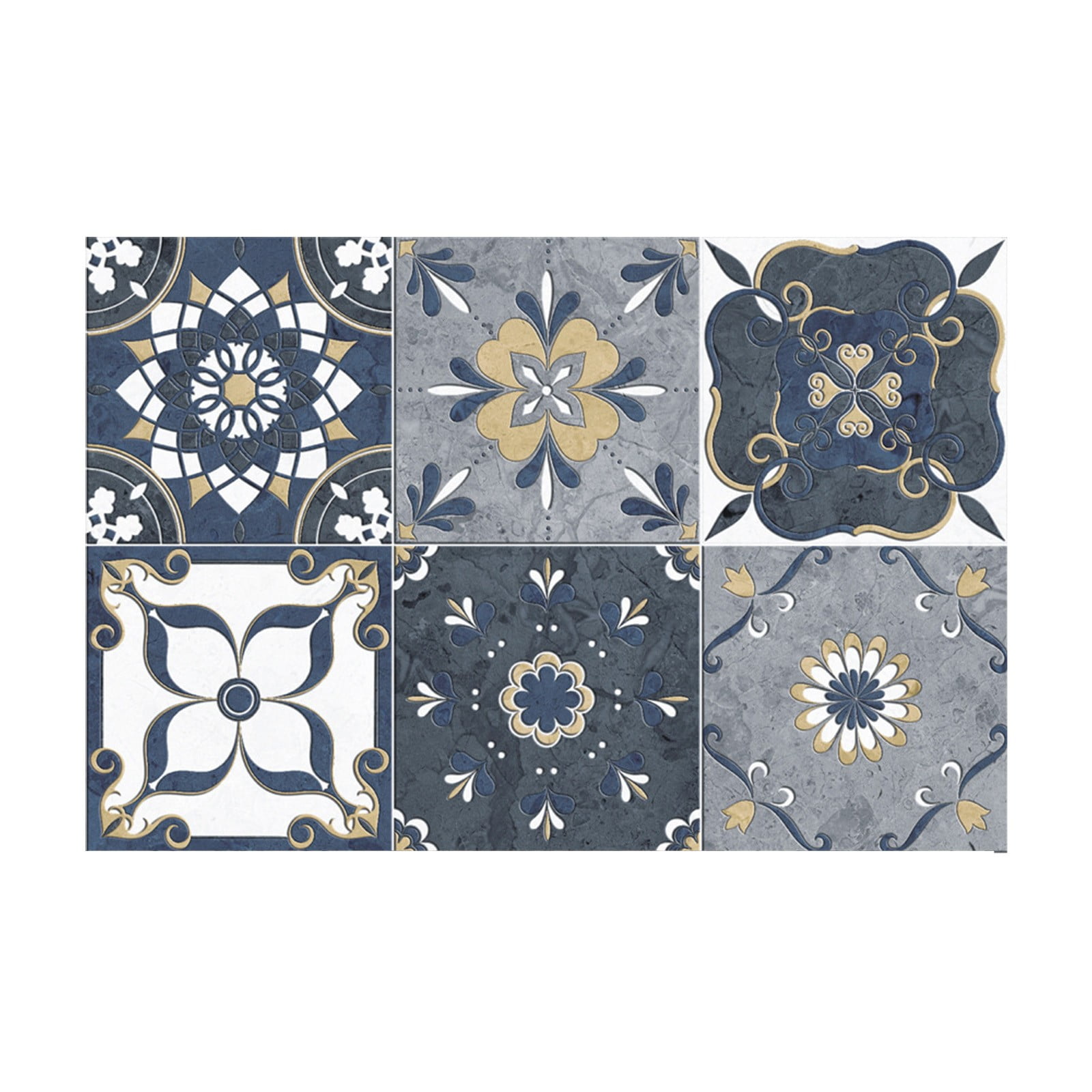 MSJUHEG Peel And Stick Floor Tile Wall Art 6Pc Peel And Stick Ceramic ...