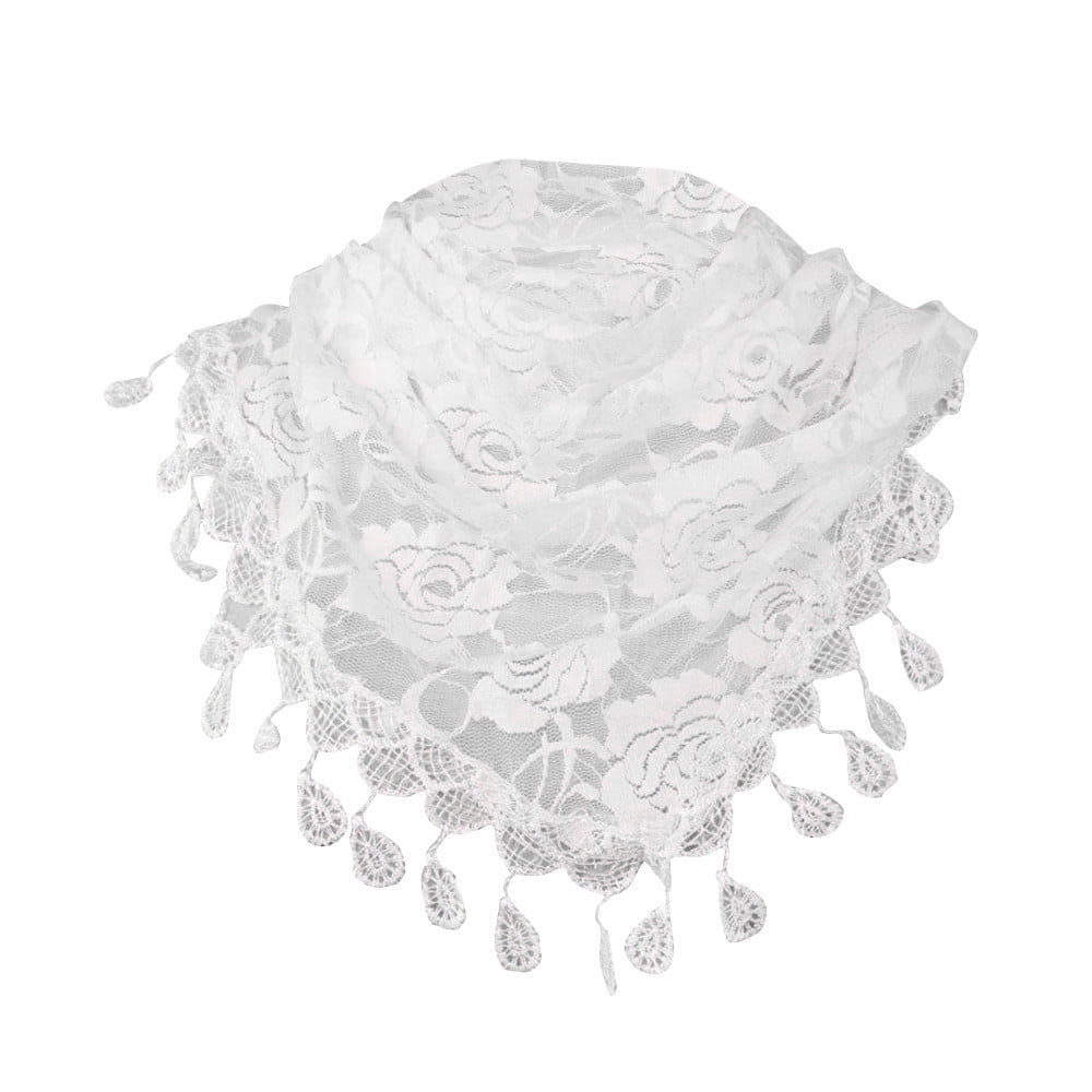 MSJUHEG Scarf Shawls And Wraps Women Lace Tassel Rose Floral Hollow ...
