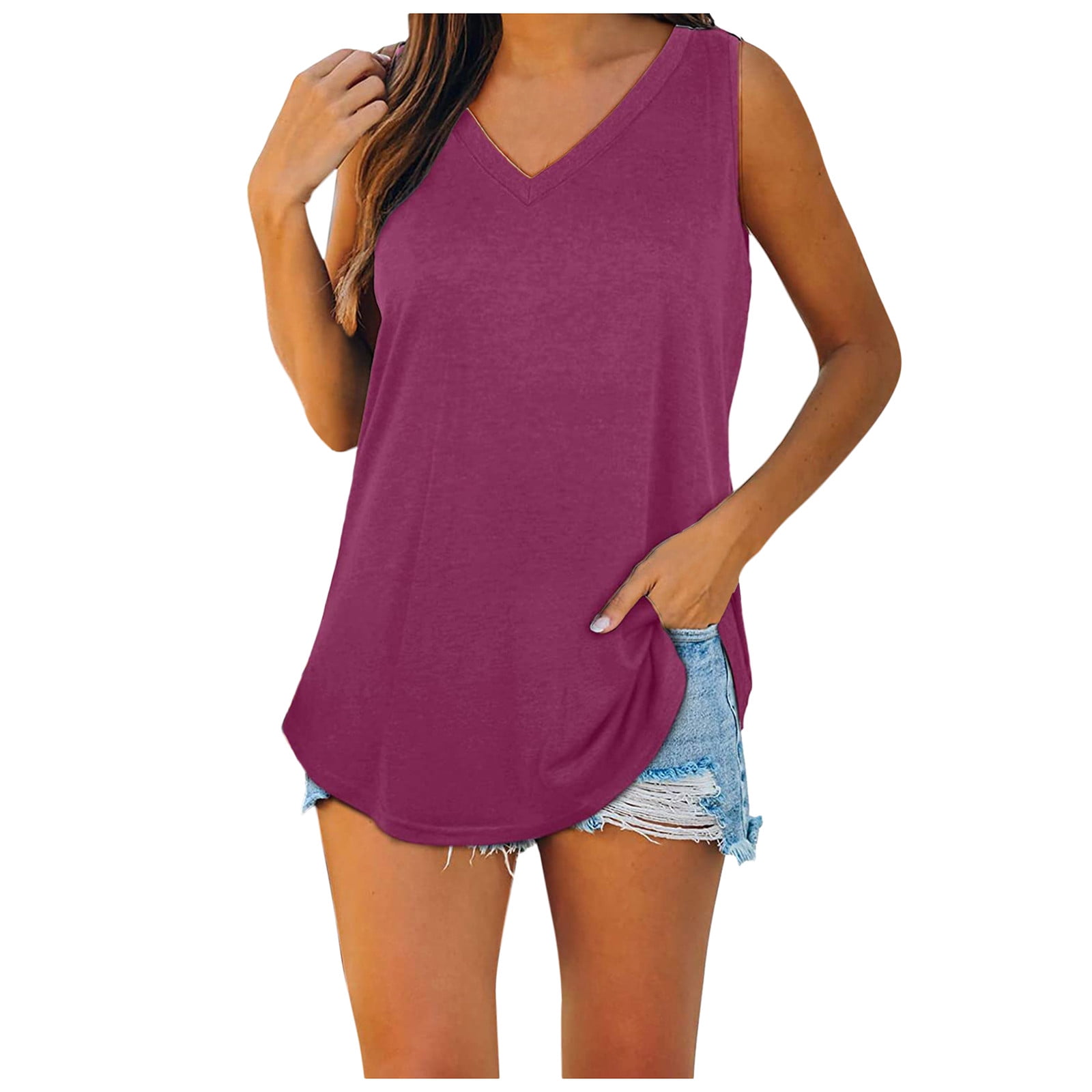 MSJUHEG Sleeveless Tops for Women Tank Top for Women Going Out Tops for ...