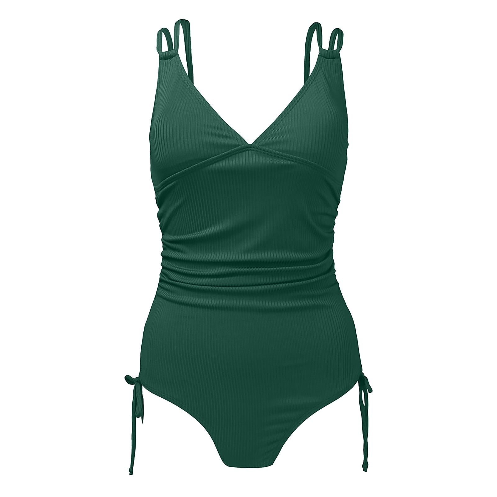 MSJUHEG Strapless Bathing Suits,Ruched Monokinis,Ruched Push Up Bathing ...