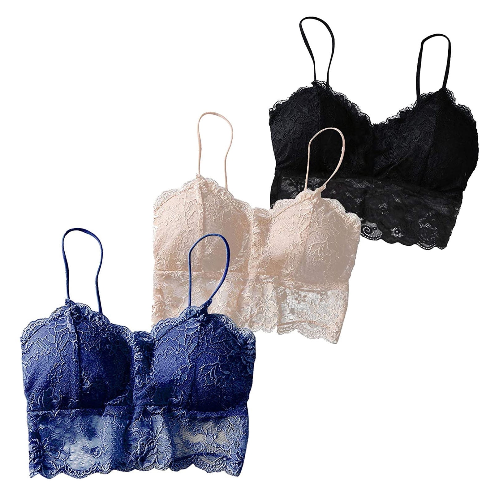 MSJUHEG Strapless Bra Sticky Bra 3Pc Women Vest Have A Chest Pad ...