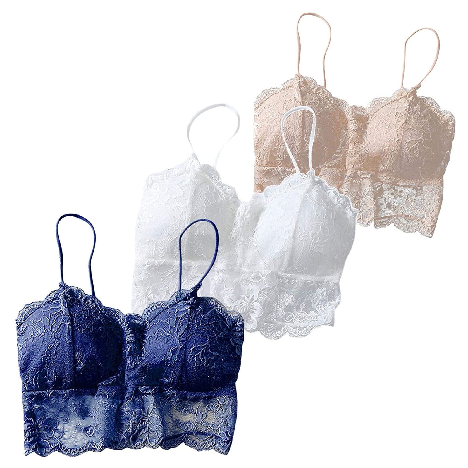 MSJUHEG Strapless Bra Sticky Bra 3Pc Women Vest Have A Chest Pad ...