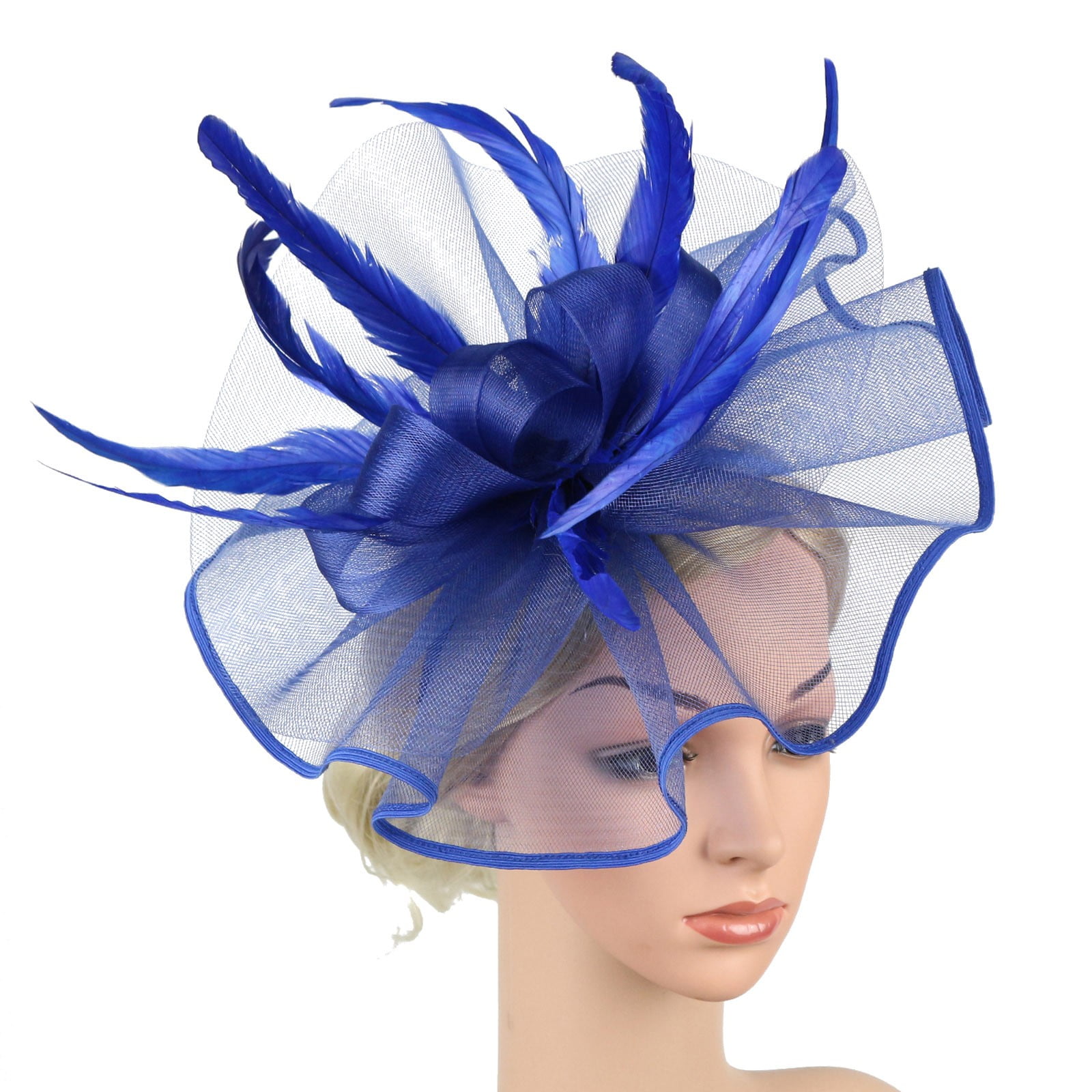 MSJUHEG Tea Party Hats,Feather Hair Clip,Feather Headpiece,Church Hats ...