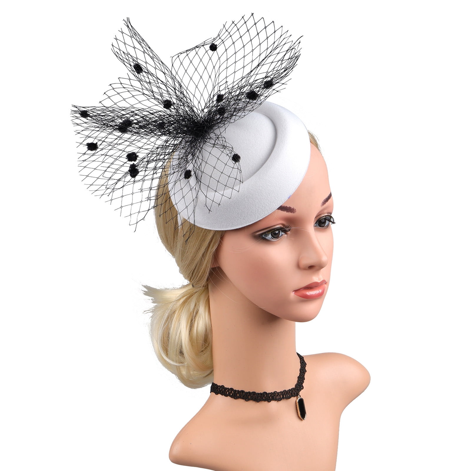 MSJUHEG Tea Party Hats,Feather Hair Clip,Feather Headpiece,Church Hats ...
