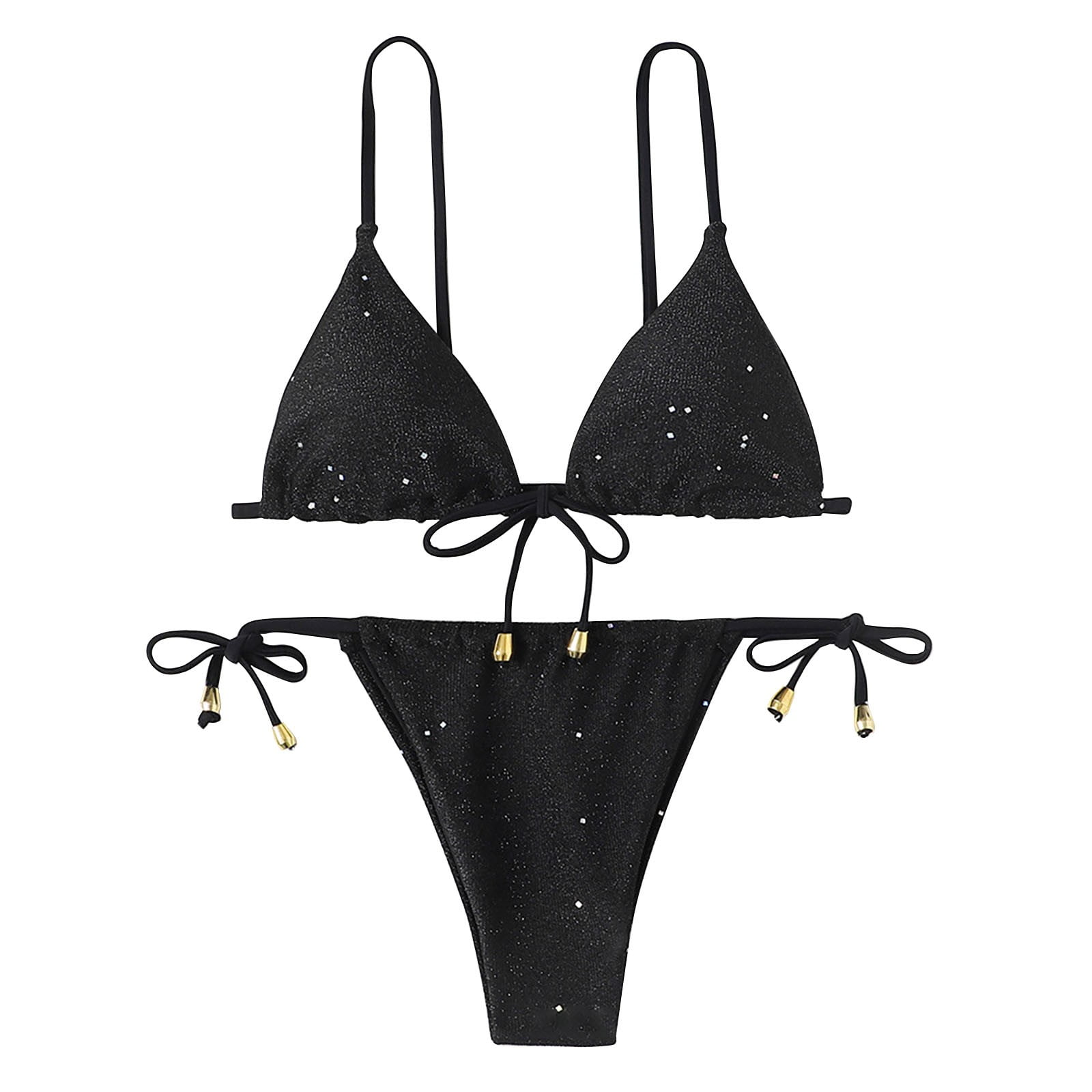 MSJUHEG Thong Bikini Sets for Women,Thong String 2 Piece Bikini Set ...