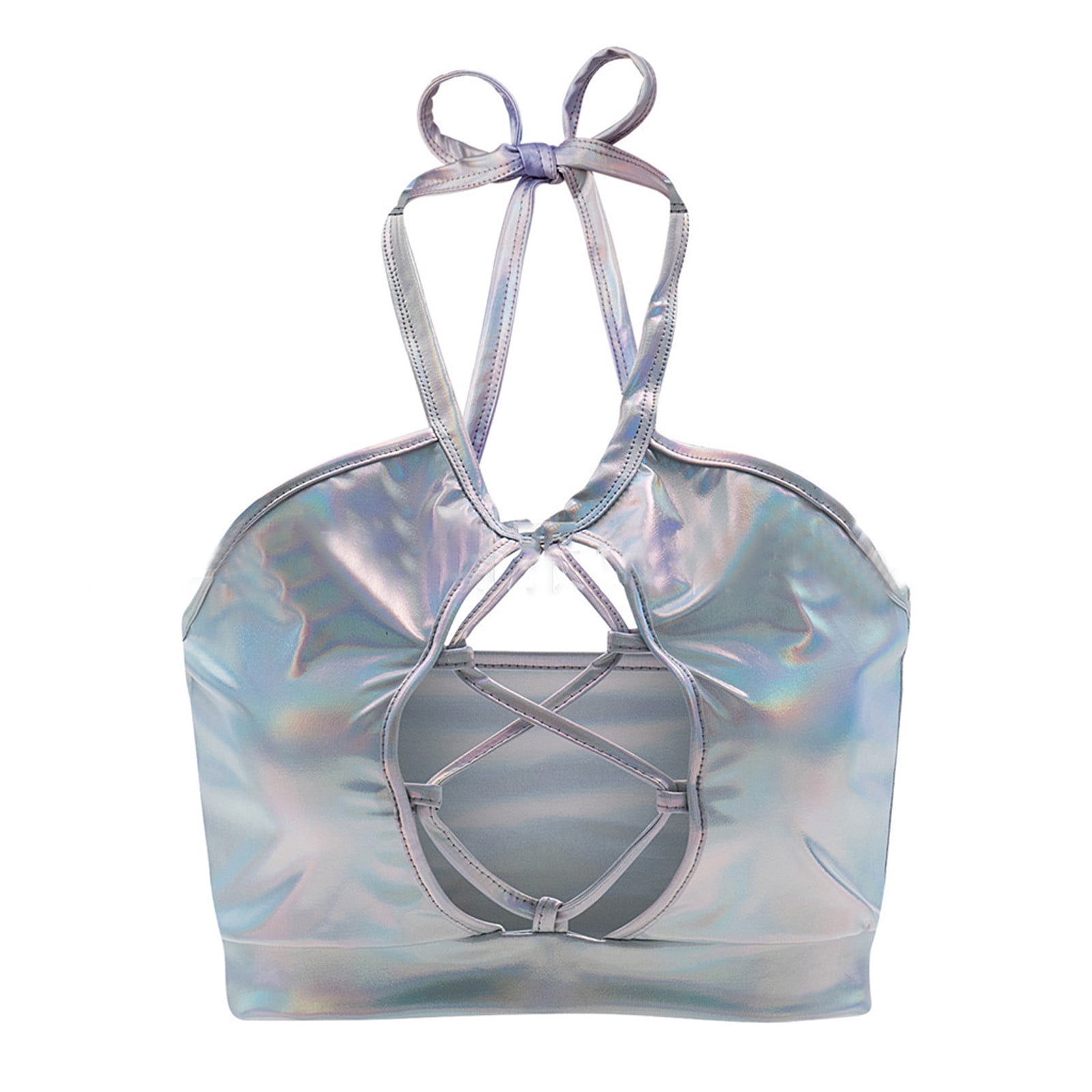 MSJUHEG Underwear Women Womens Women'S Shiny Bra Rave Bandeau Vest Bra ...