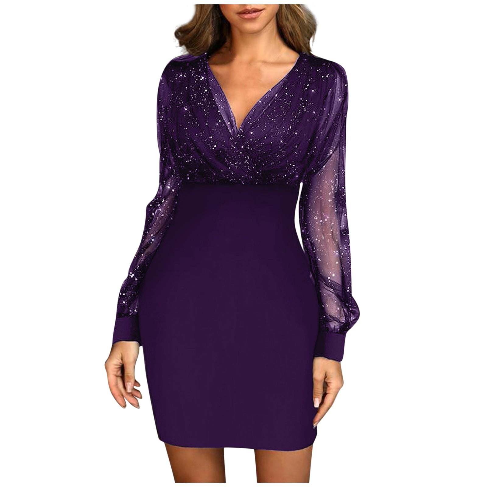 MSJUHEG Wedding Guest Dresses For Women Purple Dress Women Fashion ...