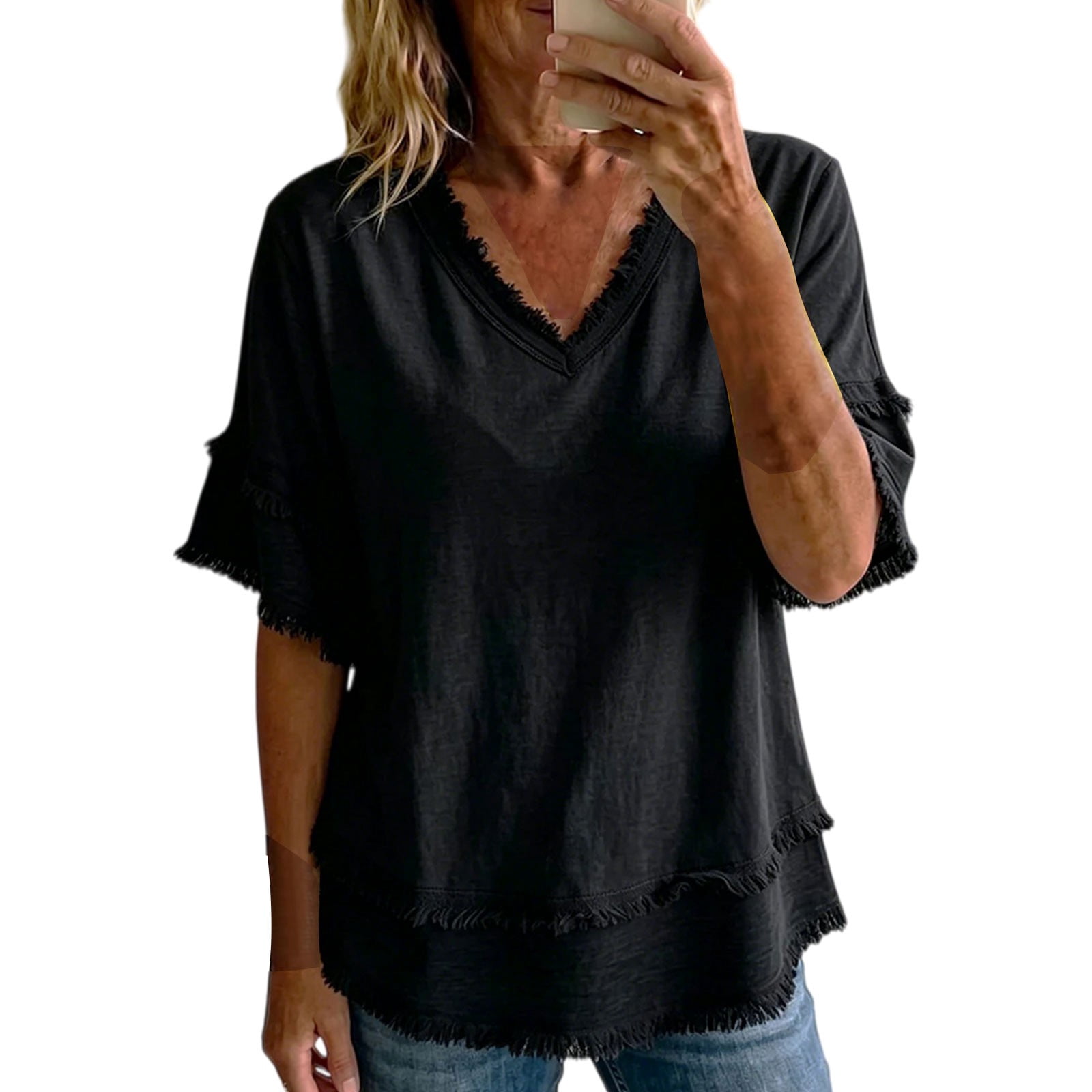 MSJUHEG Women's Linen Tops Gauze Shirts for Women Linen Blouses for ...