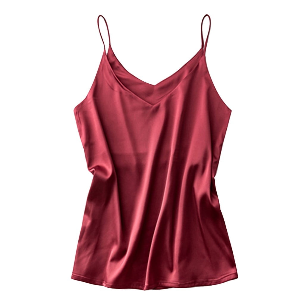 MSJUHEG Womens Tops Body Suit Satin Pajamas New Fashion Silk Sling ...