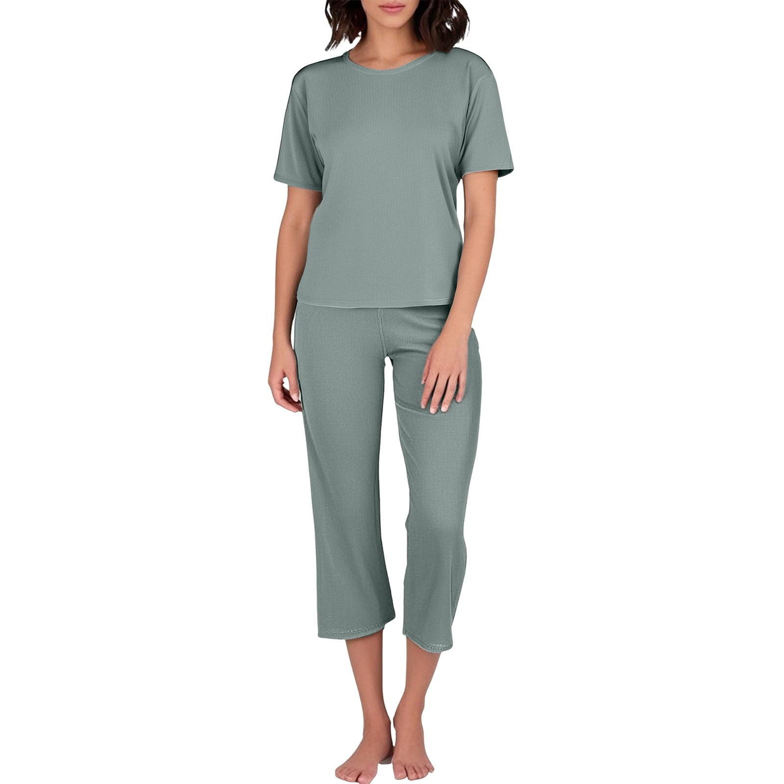 MSJUHEG Workout Sets for Women Linen Sets for Women 2 Piece Lounge Sets ...