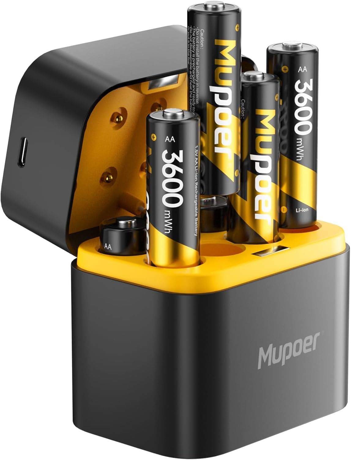 MSJh Rechargeable Lithium Batteries AA 8-Pack with Charger, 1.5V Double ...