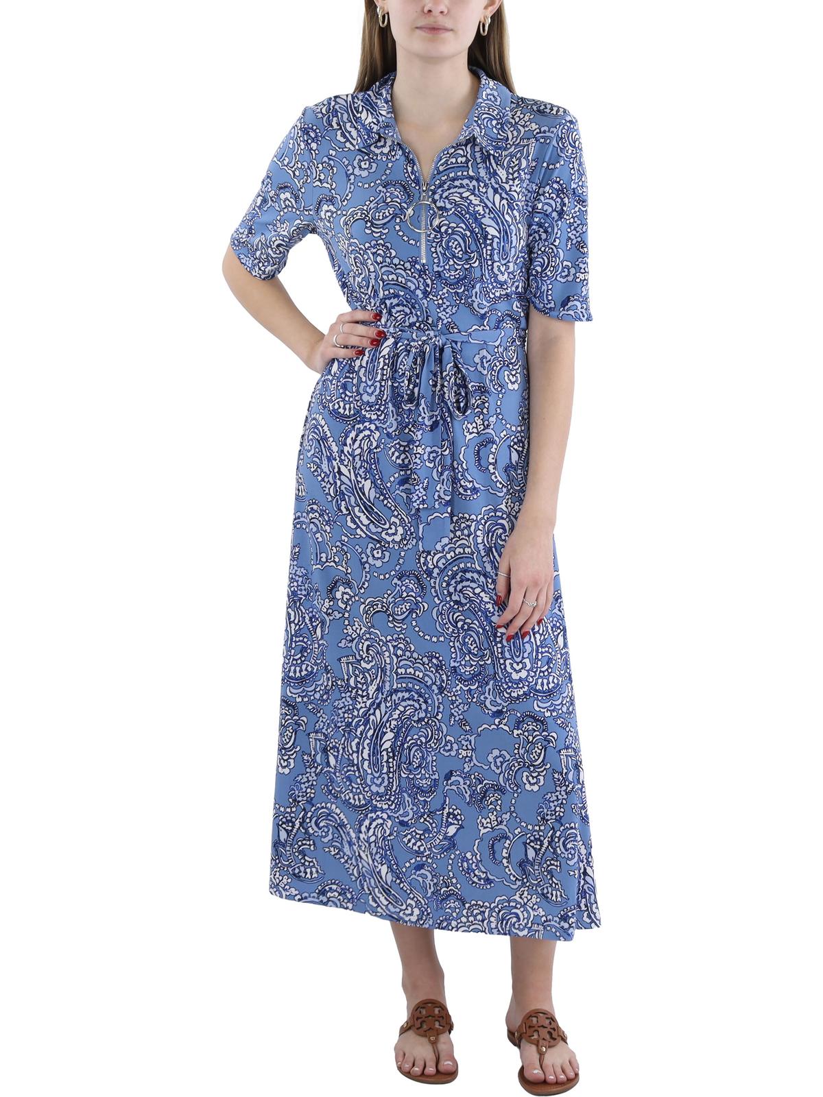 MSK Womens Floral Front Zip open Wear To Work Dress - Walmart.com