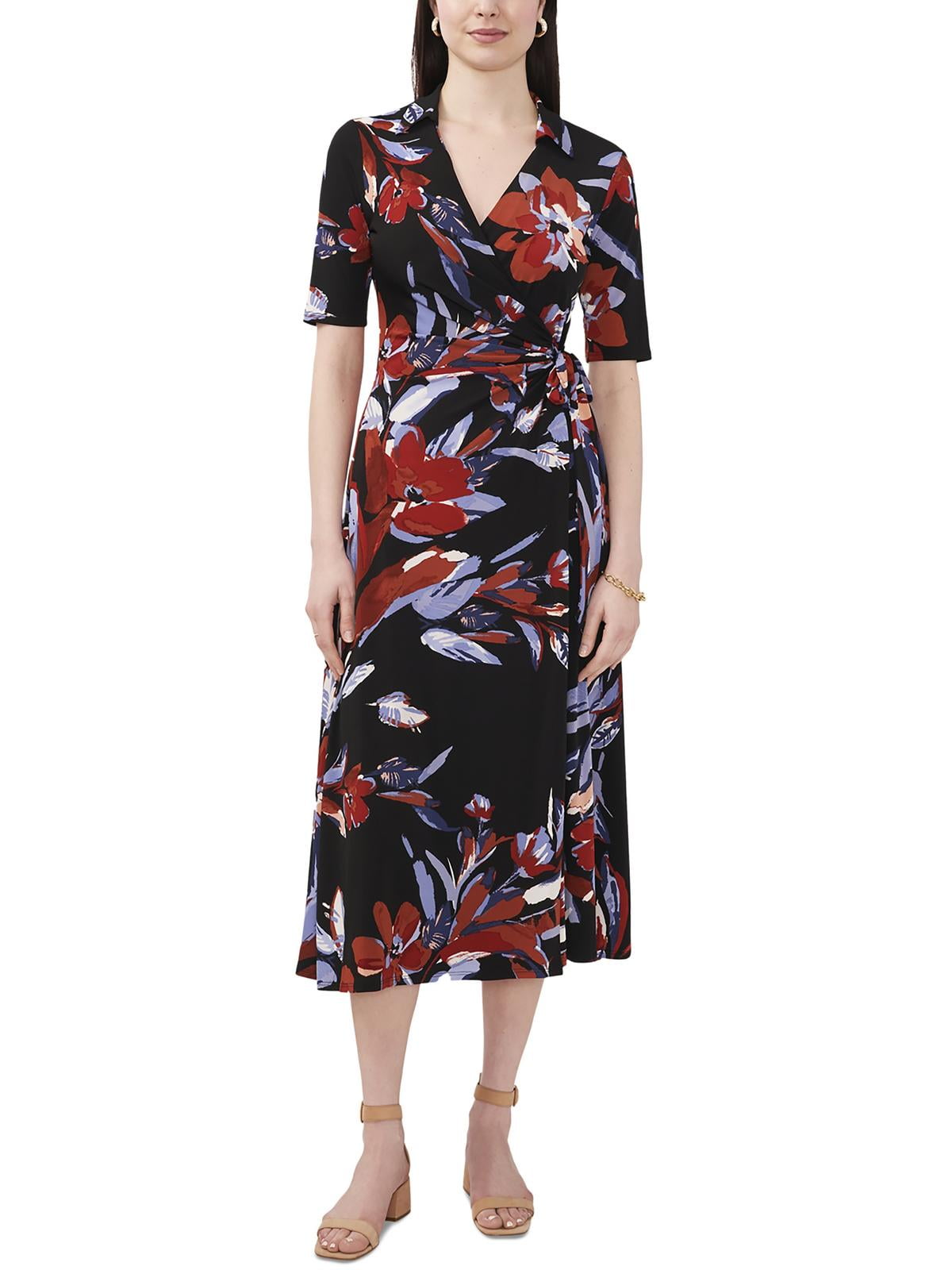 MSK Womens Petites Collar Midi Wrap Dress - Walmart.com