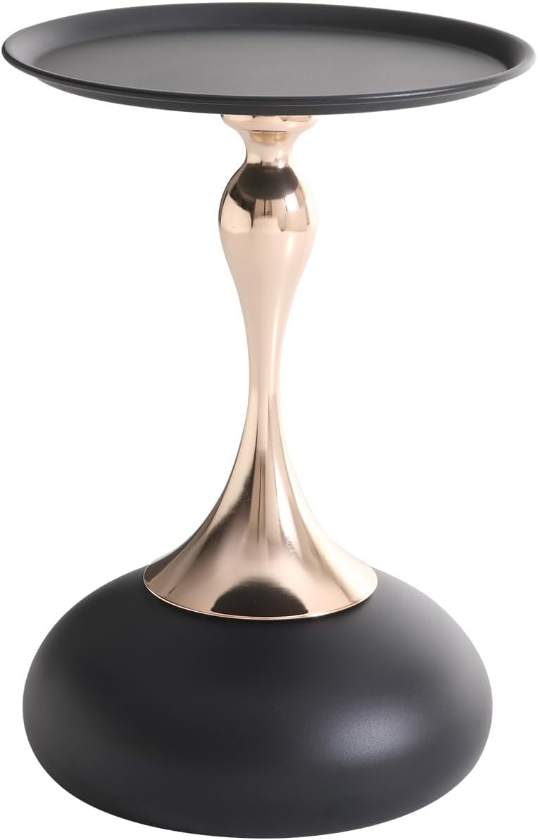 MSOBAIW Small Round Side Table for Small Spaces, Modern Pedestal End ...