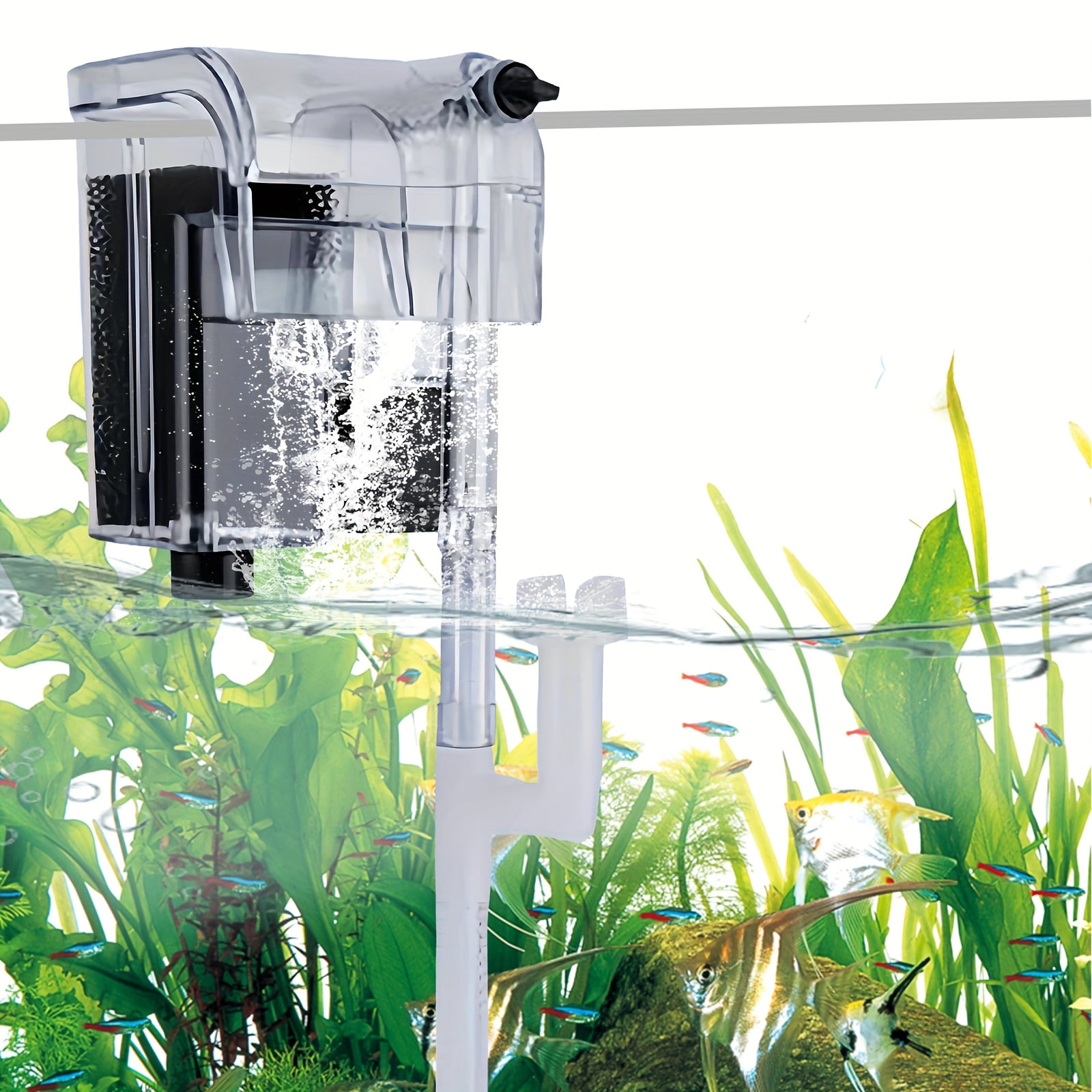 MSOEIA Fish Tank Small Filter Aquarium Hang on Filter Small Aquarium ...