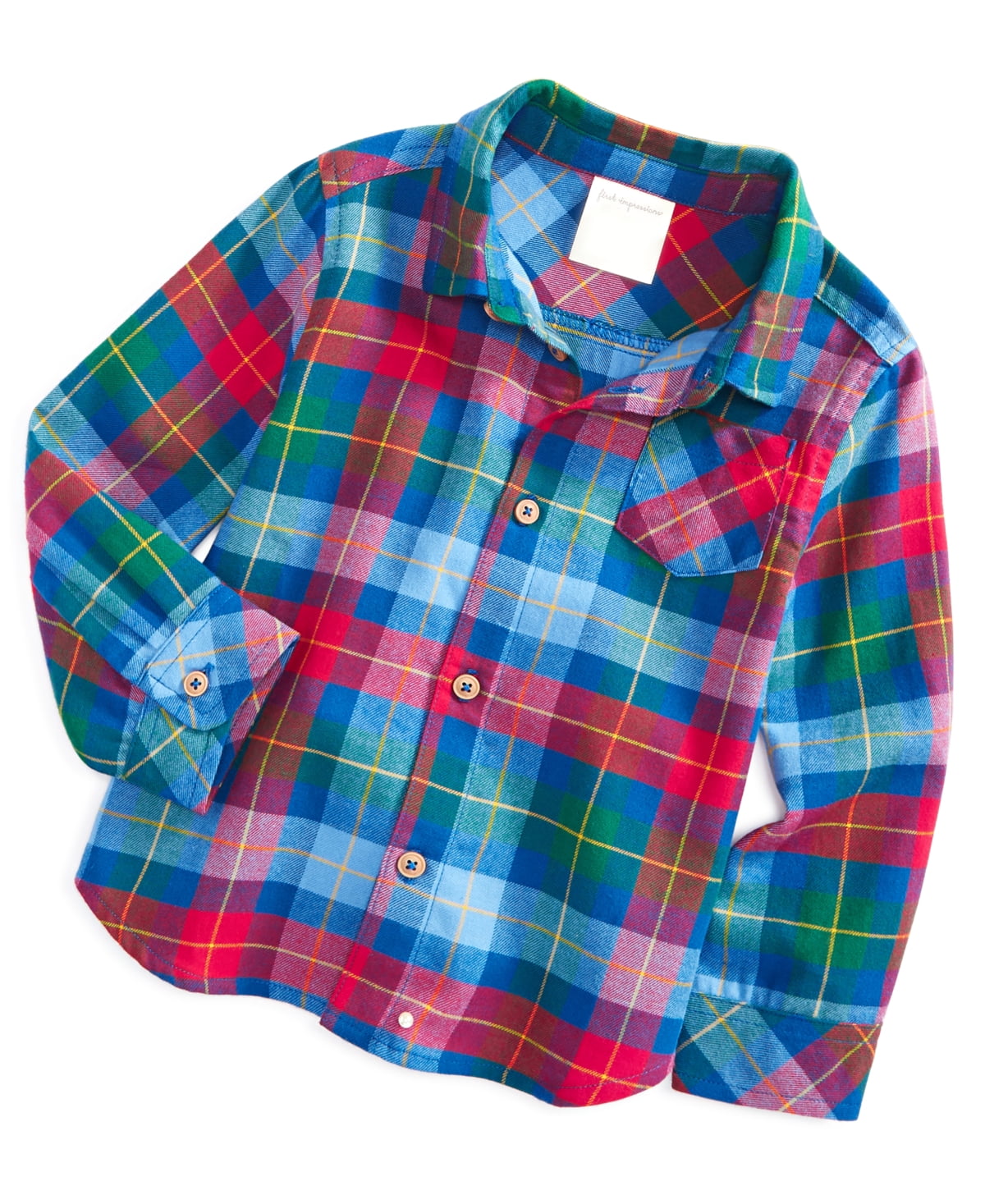 MSRP $20 First Impressions Baby Boys Plaid Flannel Shirt, Size 3-6M ...