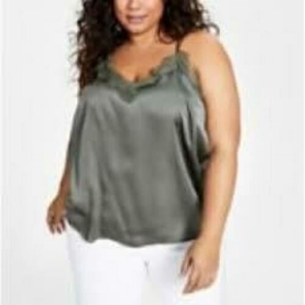 MSRP $30 Bar III Women Plus Size Satin Razorback Lace-Trim Camisole ...