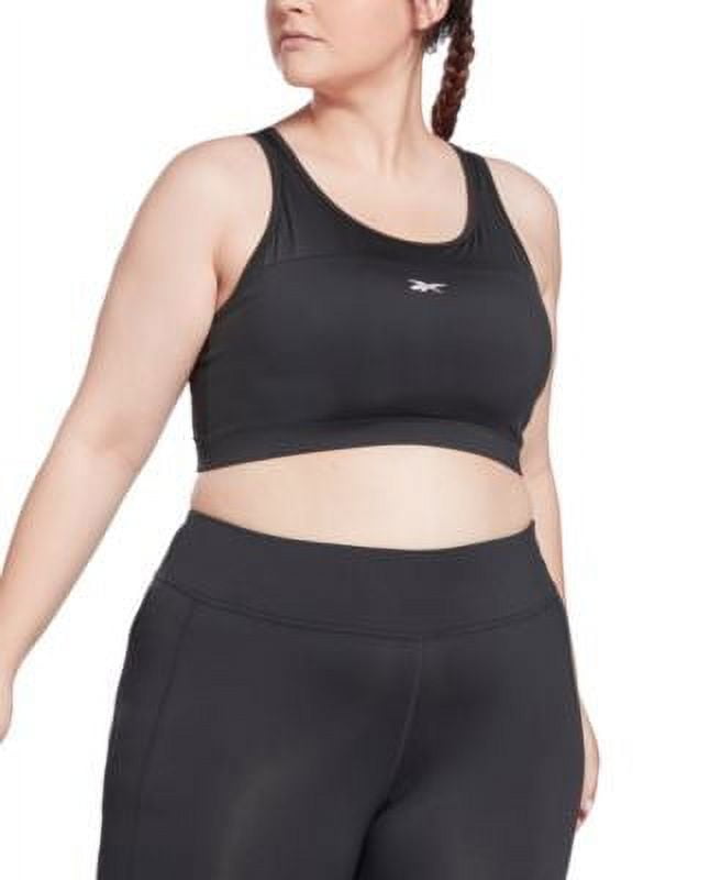 MSRP $35 Reebok Plus Size Mesh-Panel Racerback Bralette Charcoal Size ...
