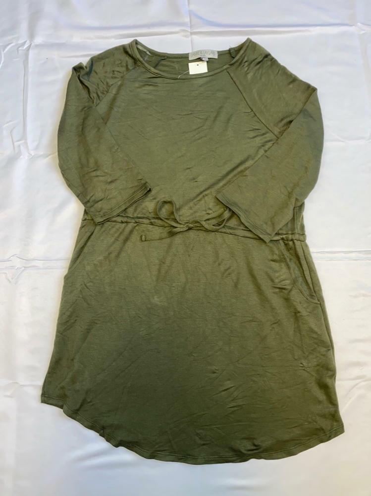 MSRP $48 Jamie Layla French Terry Shirt Tail Dress Green Size Petite ...