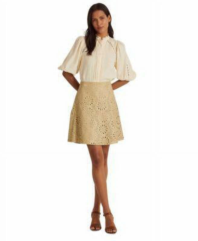 MSRP $495 Ralph Lauren Laser-Cut Skirt Pale Parchment Natural Size 8 ...