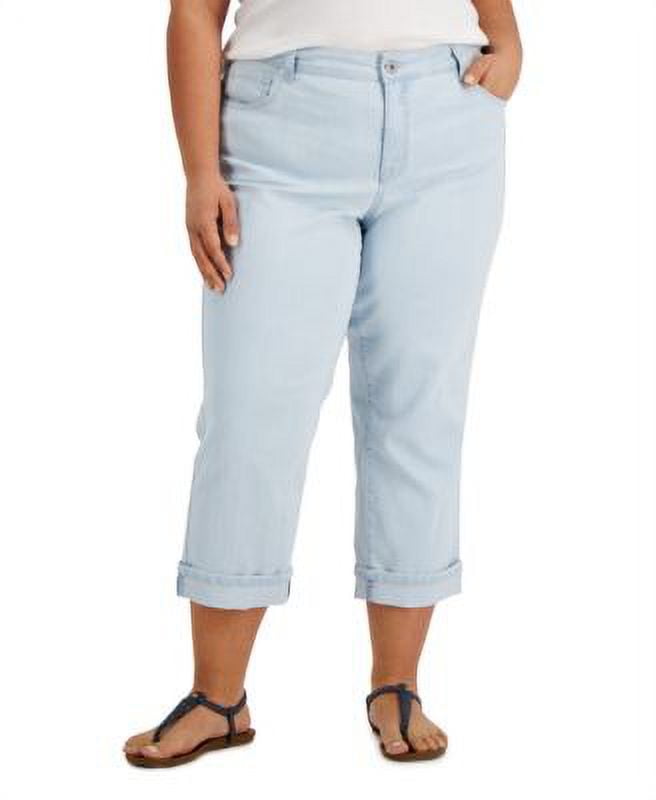 MSRP $50 Style & Co Women Mid-Rise Curvy Cuffed Capri Jeans Blue Size ...