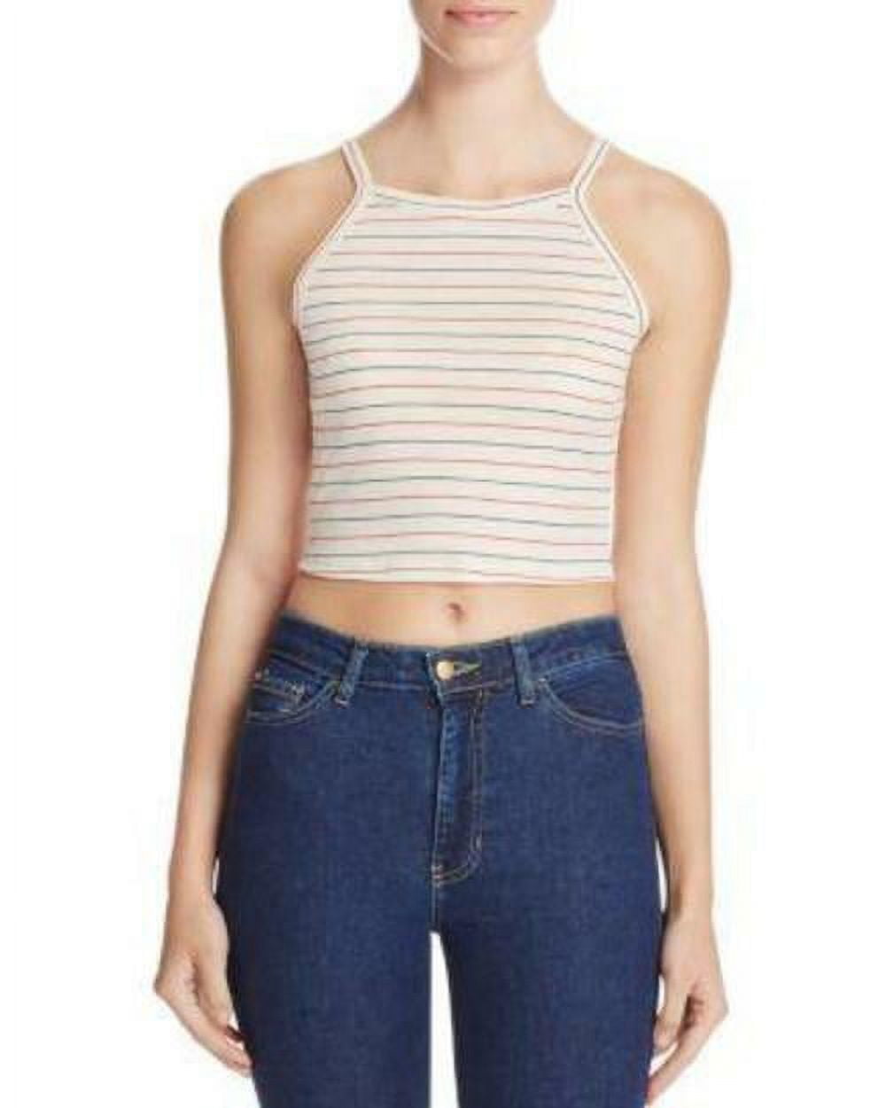MSRP $53 Nation Ltd Winnie Stripe Crop Tank Size S LT BEIGE - Walmart.com