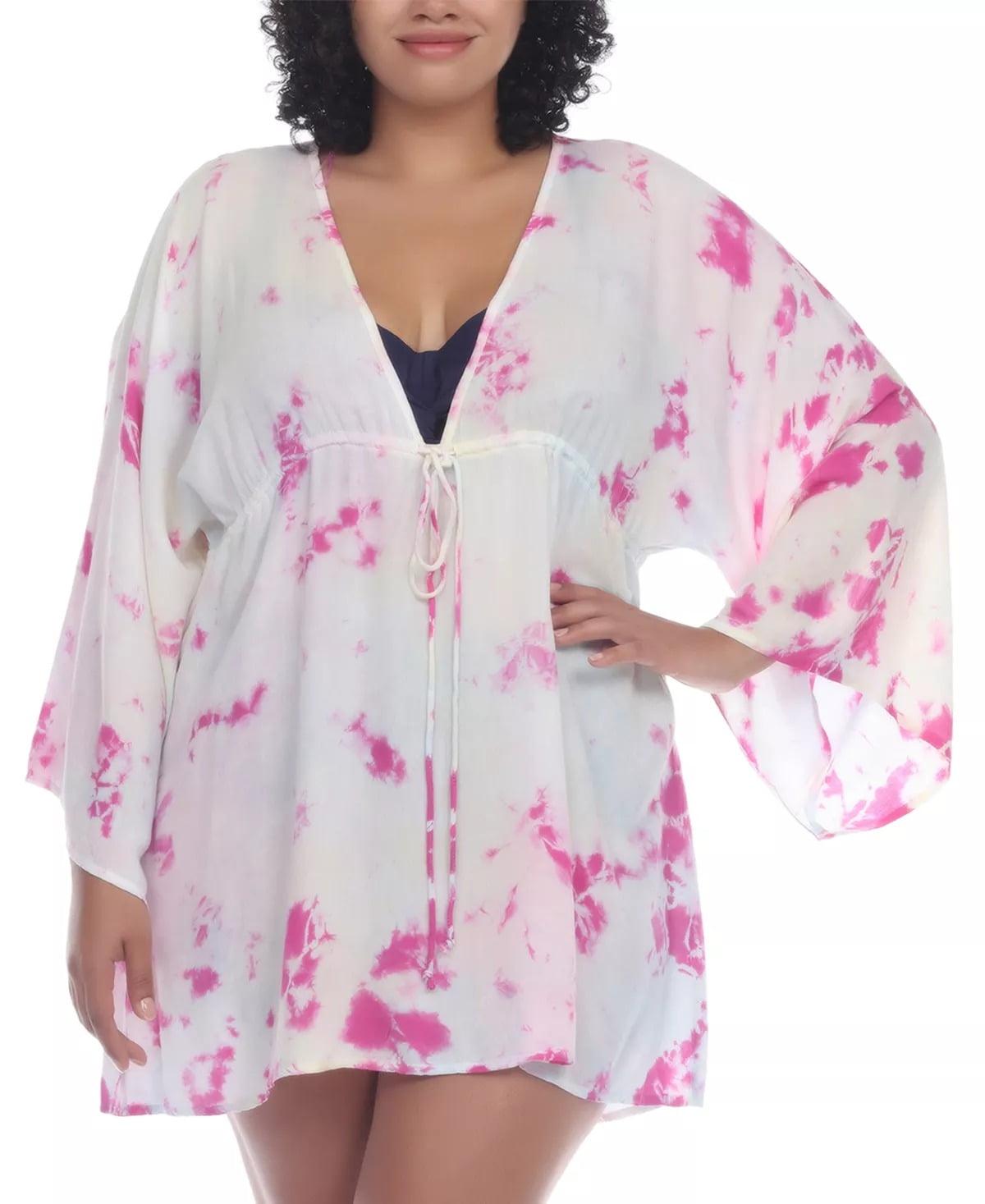 MSRP $54 Raviya Plus Size Tie-Dye Tunic Cover-Up Womens Multicolor Size ...