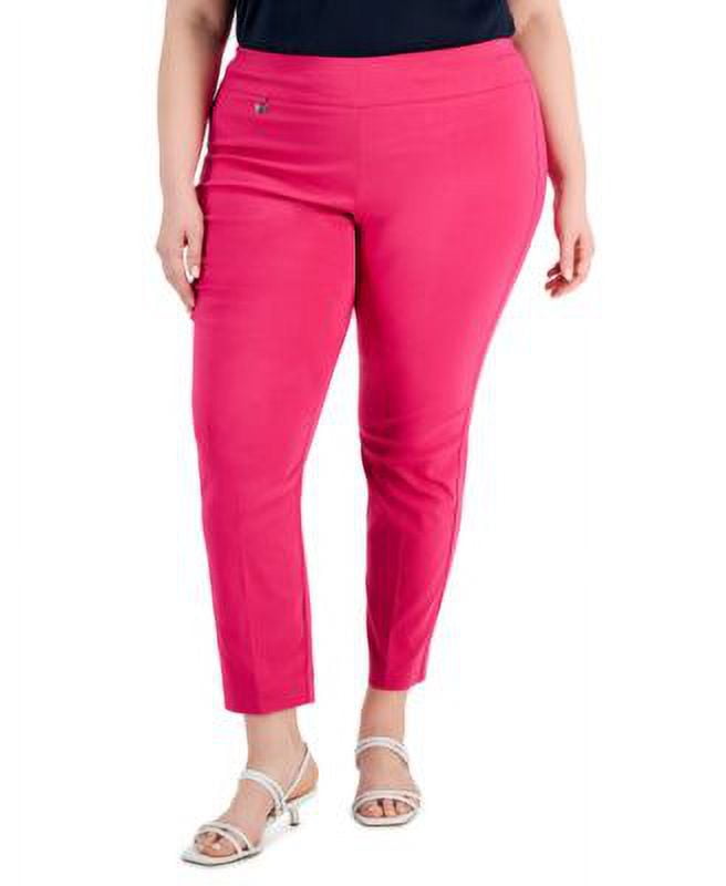 MSRP $55 Alfani Plus Size Tummy-Control Pull-On Skinny Pants Pink Size ...