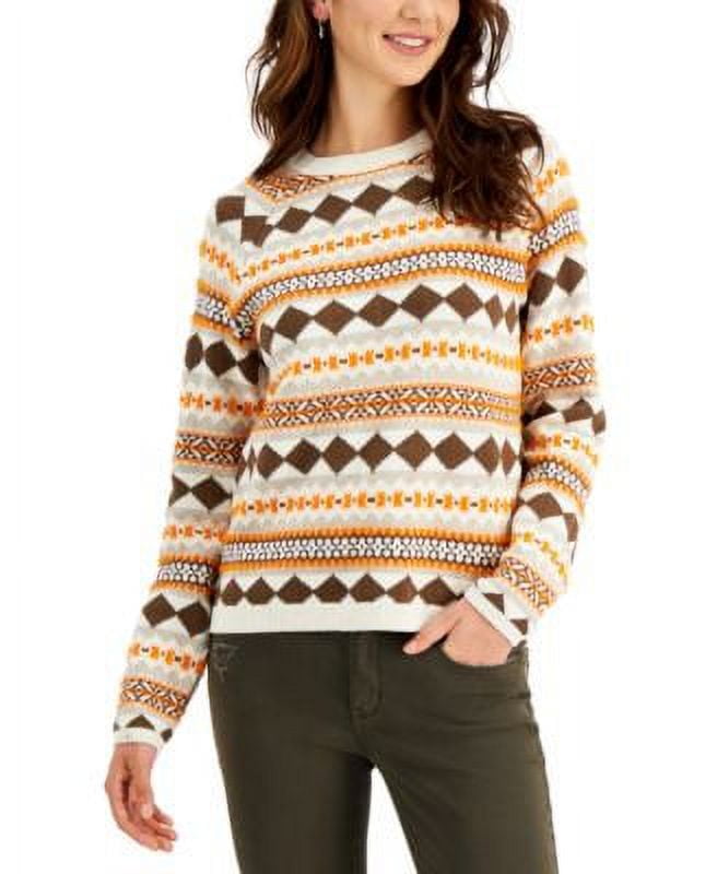 MSRP $60 Style & Co Petite Fair Isle Sweater Brown Multi Size Petite ...