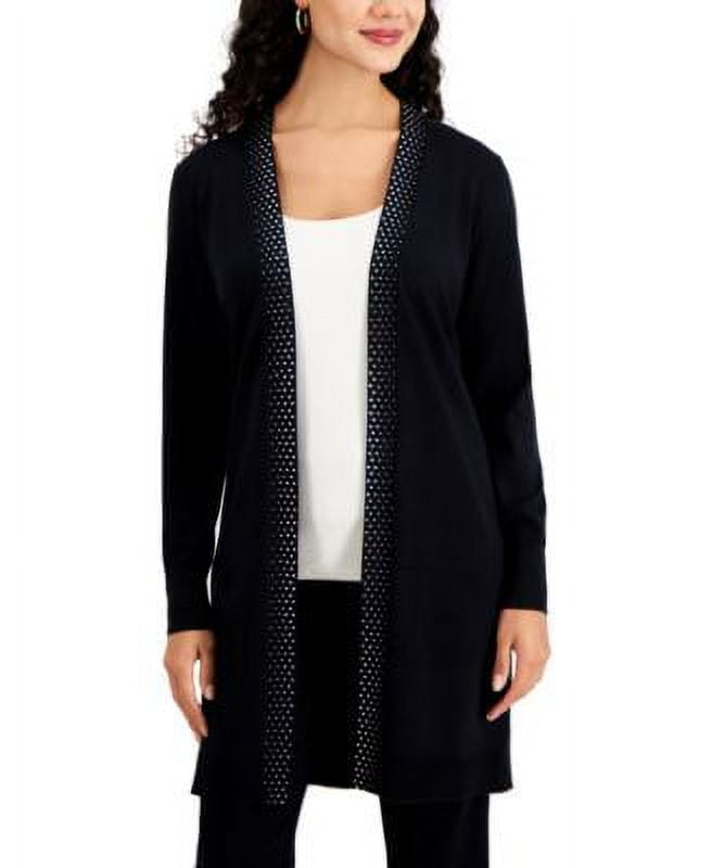 MSRP $80 Jm Collection Petite Open-Front Cardigan Black Size Petite ...